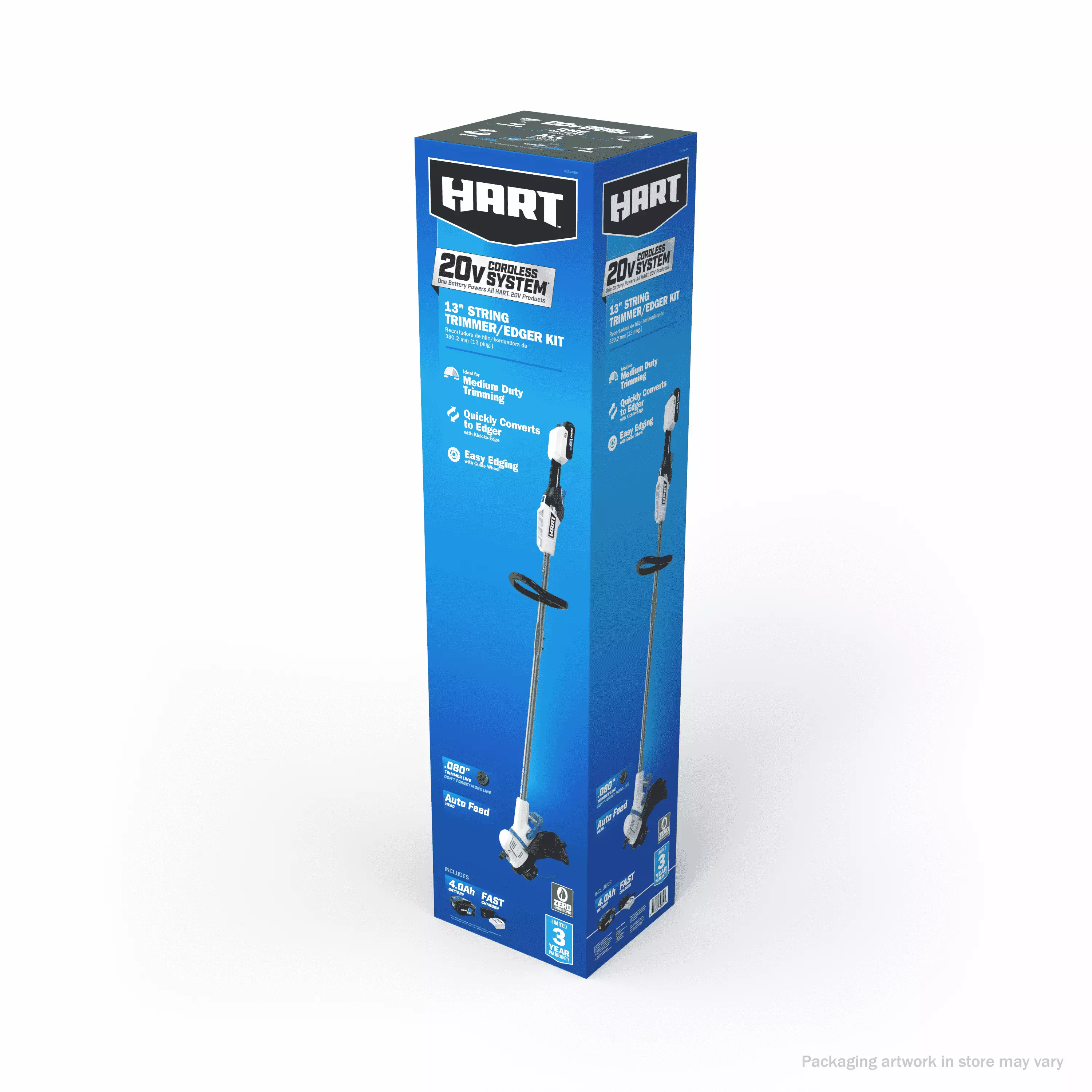 HART 20-Volt 13-inch String Trimmer/Edger (1) 20-Volt 4.0Ah Lithium-Ion ...