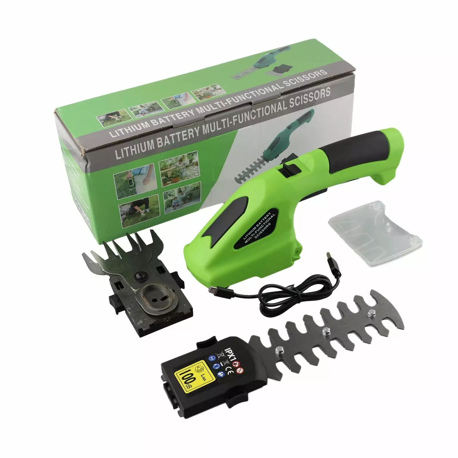 2-in-1 Electric Cordless Hedge Plants Trimmer Handheld Grass Shear ...