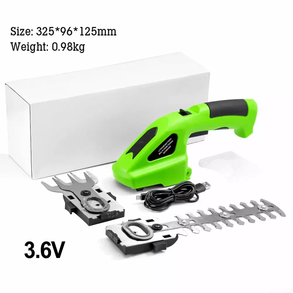 2-in-1 Electric Cordless Hedge Plants Trimmer Handheld Grass Shear ...
