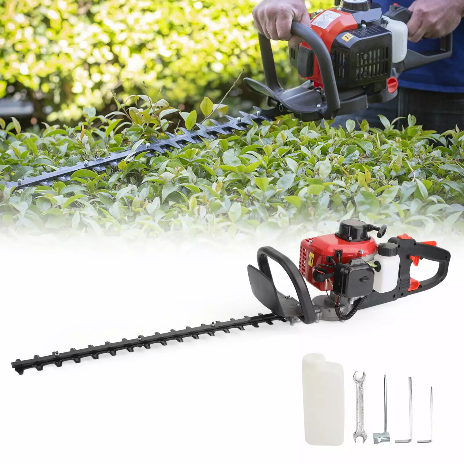 24 Double Sided Blade 26cc Gas Hedge Trimmer Recoil Gasoline Trim Blade ...