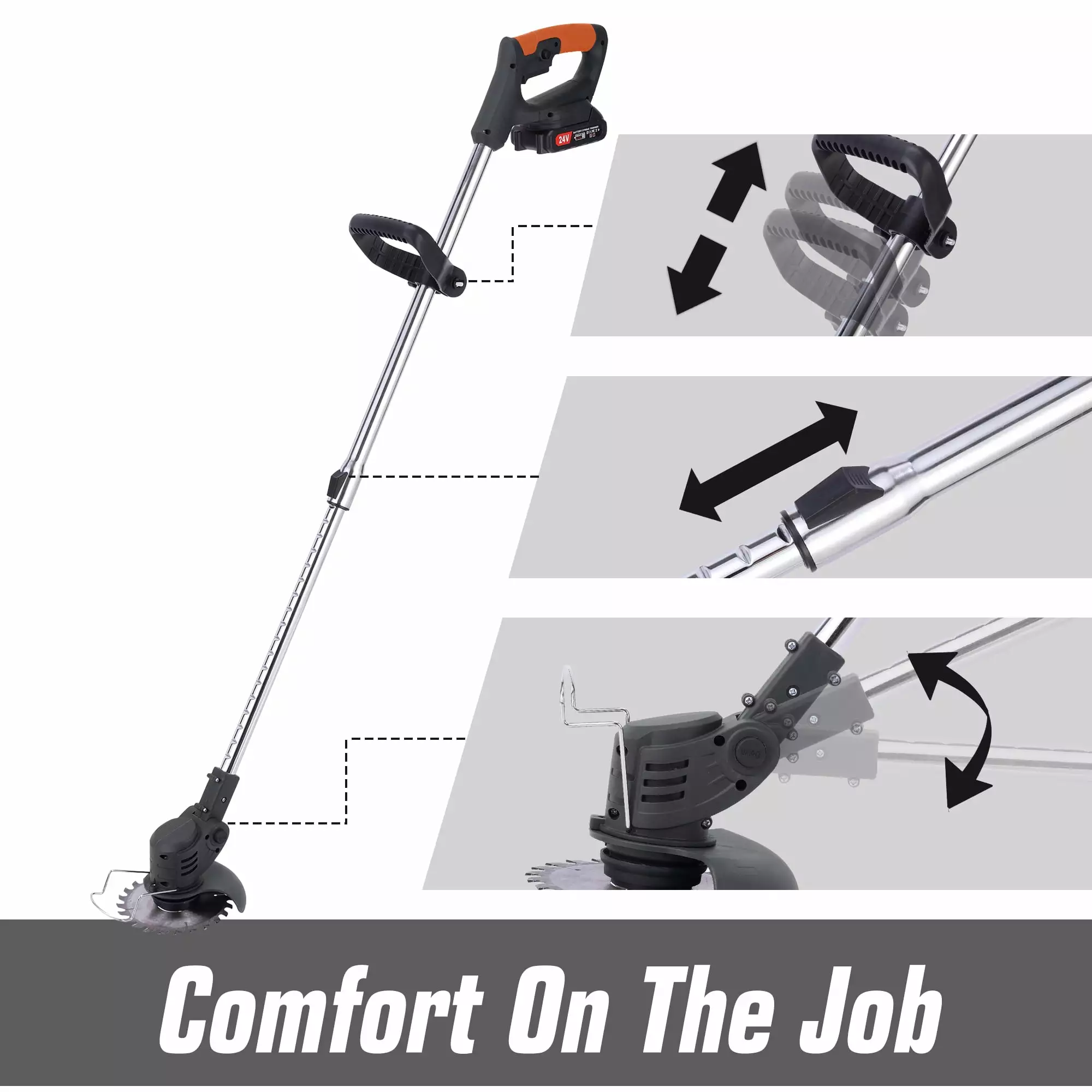 Electric Weed Wacker Cordless Weed Eater Battery Powered. Brush Cutter ...