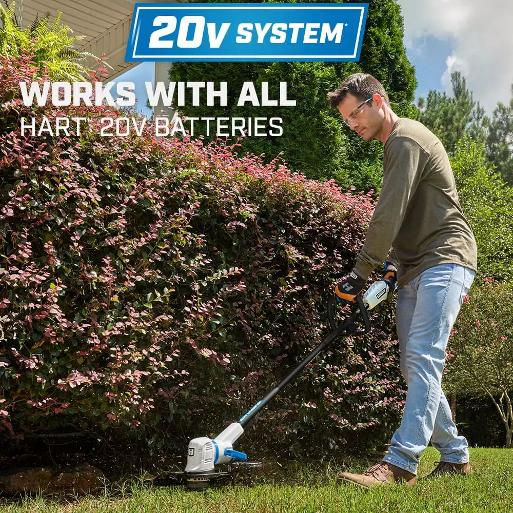HART 20-Volt 13-inch String Trimmer/Edger (1) 20-Volt 4.0Ah Lithium-Ion ...