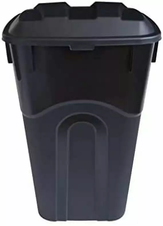 32 Gallon Outdoor Waste Garbage Bin With Attached Lid. Heavy-Duty ...