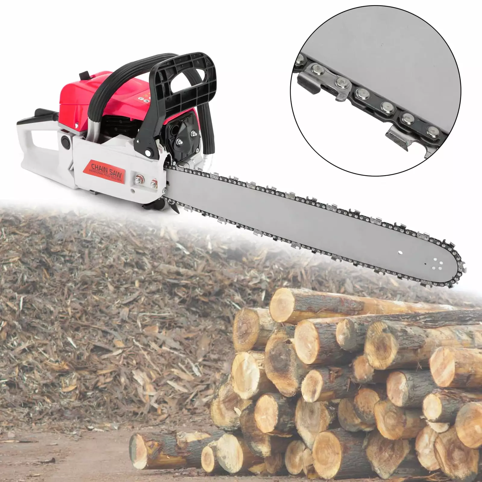 52cc Chainsaw 20 Bar Powered Engine 2 Cycle Gasoline Chain Saw ...
