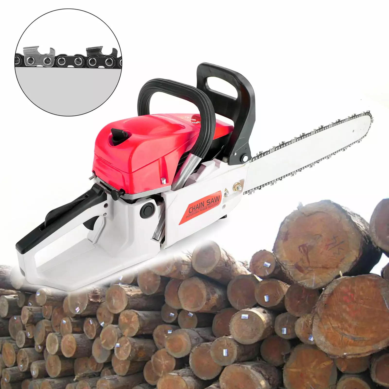 52cc Chainsaw 22 Bar Powered Engine 2 Cycle Gasoline Chain Saw ...