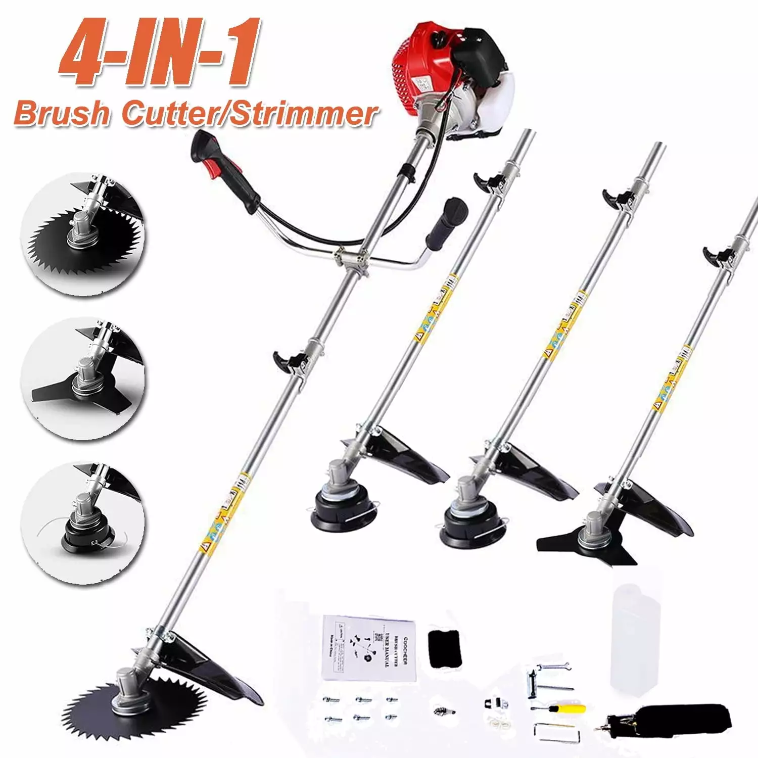 58CC Gas Weed Eaters String Trimmer 2-Cycle Straight Shaft Weed Wacker ...