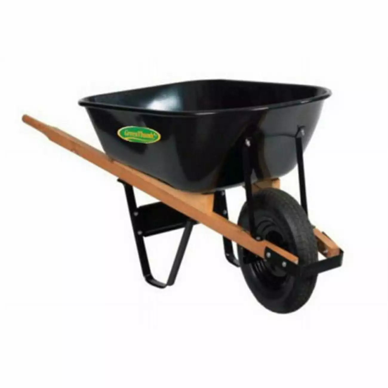 6 Cu Ft. Steel Wheelbarrow With Hard Wood Handles - Outdoor Power ...