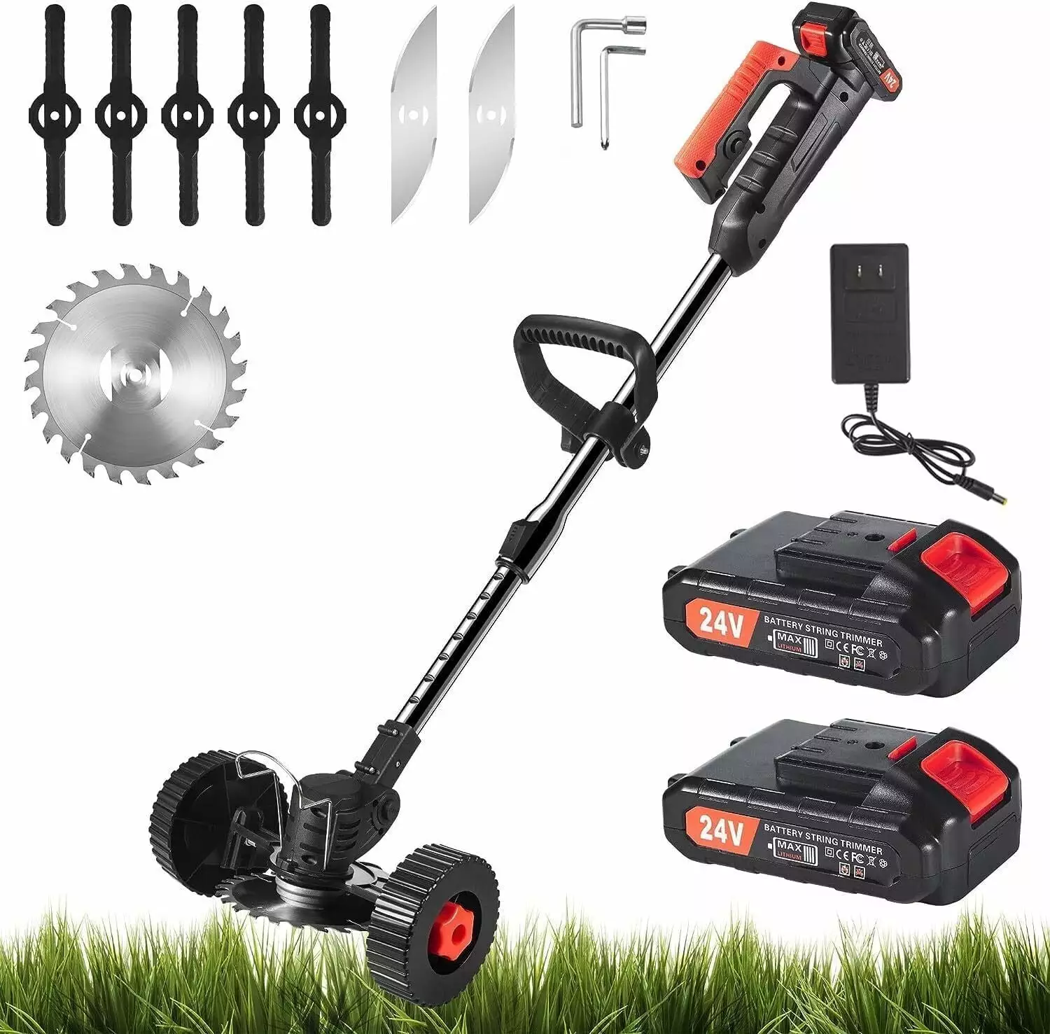 650W Cordless Weed Eater Electric Brush Cutter Lawn Edger Grass String ...