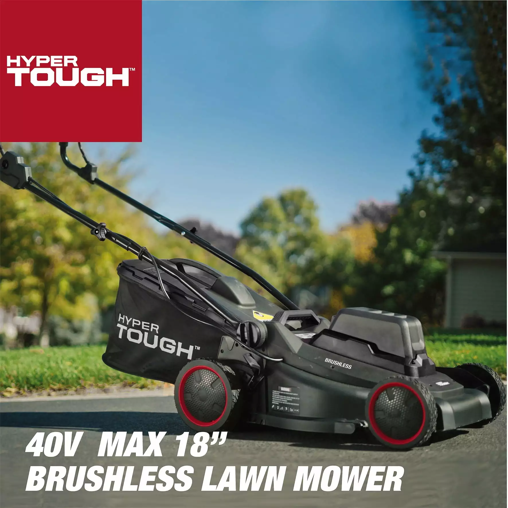 Hyper Tough 40V 18-inch Brushless Push Mower Kit With Fast Charger ...