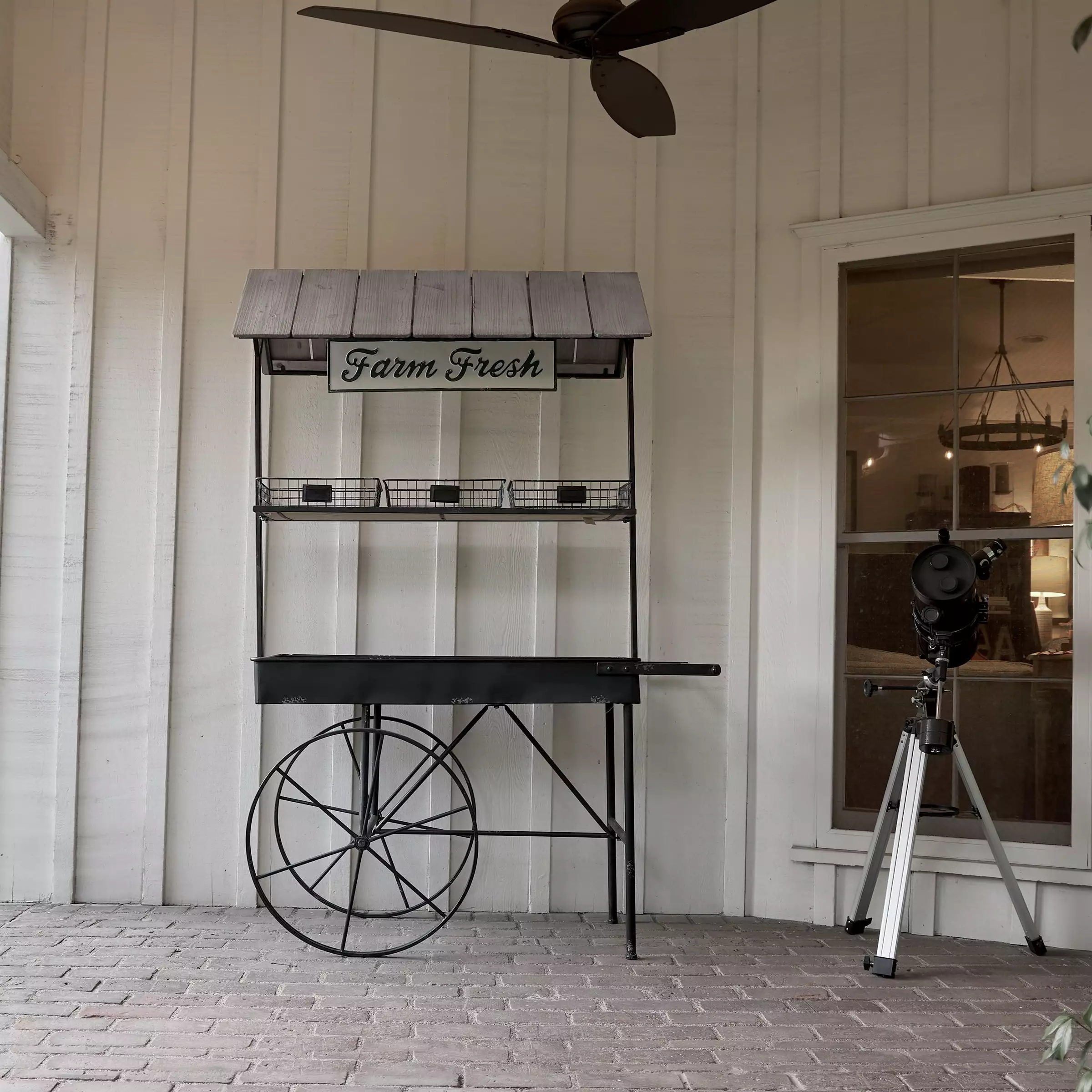 Alpine Corporation 51 X 24 X 75 Decorative Metal Garden Cart. Black ...