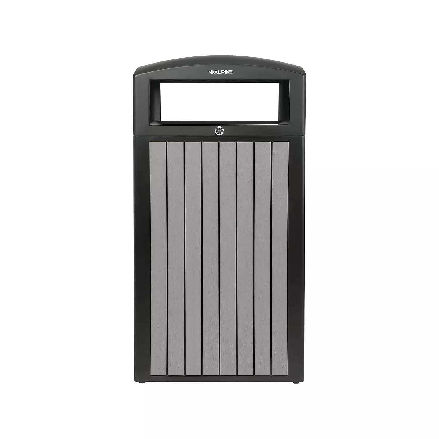 Alpine Industries Steel Commercial Outdoor Trash Can With Dome Lid 40 ...