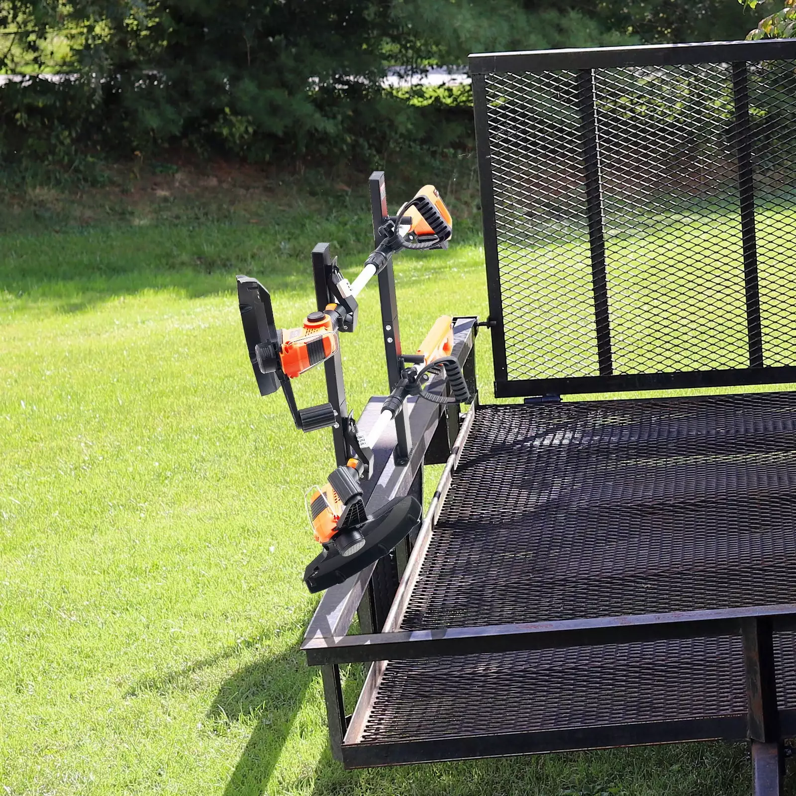BENTISM 2-Place Weeder Trimmer Rack Holder For Open Landscape Trailer ...