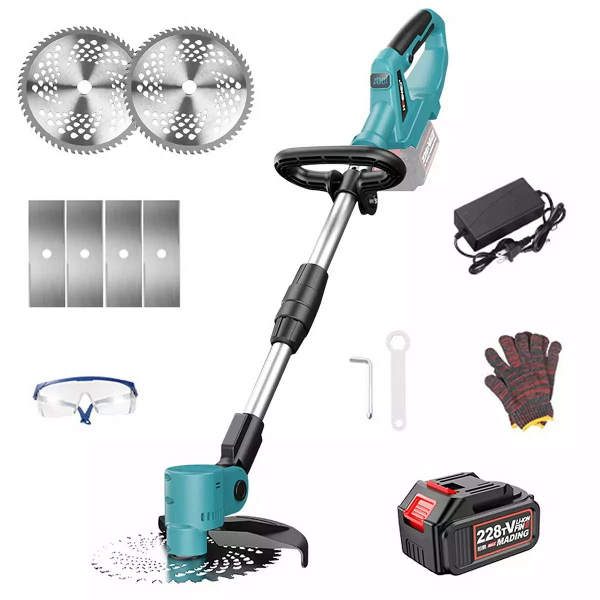 BLUELK Brushless String Trimmer. 9 Inch Electric Weed Eater Lawn Edger ...