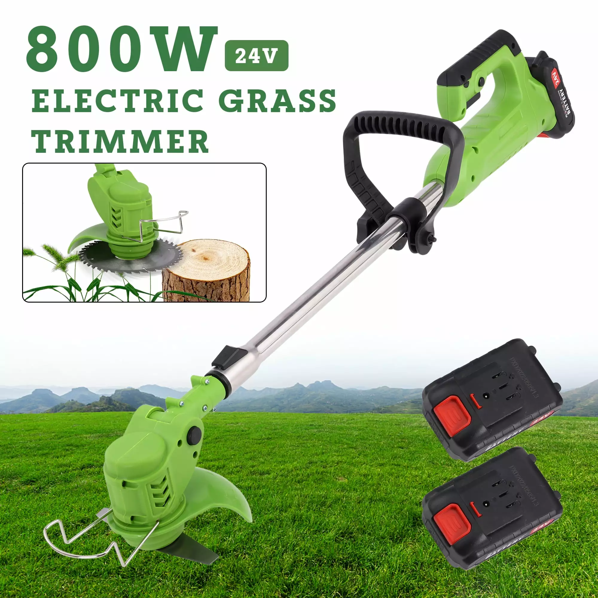 Basstop Cordless Weed Eater Grass Trimmer. Adjustable Electric Lawn ...