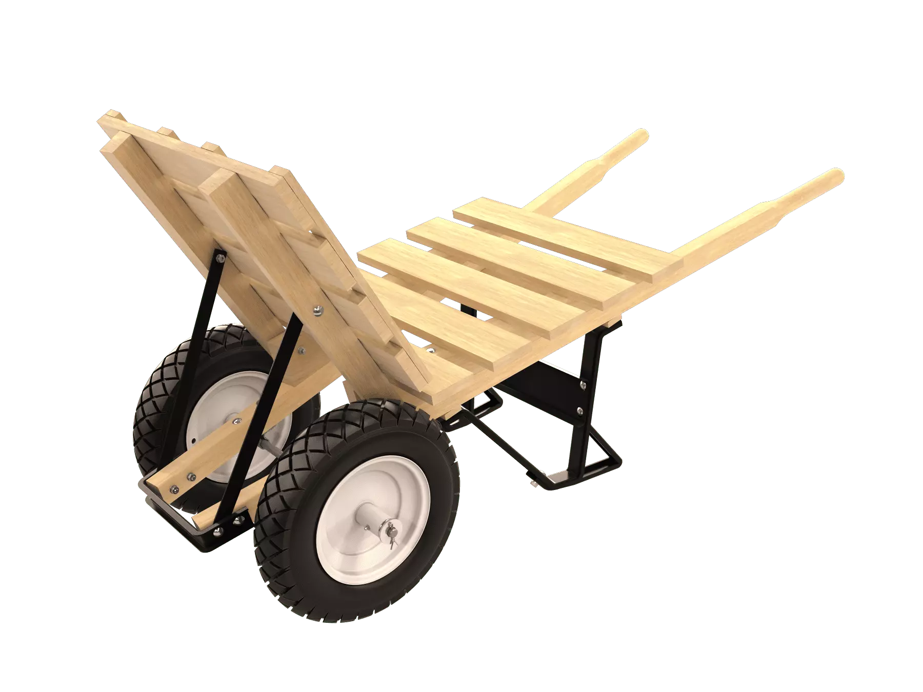 Bon 28-711 Double Flatfree Tire Brick & Tile Wheel Barrow With Wood ...