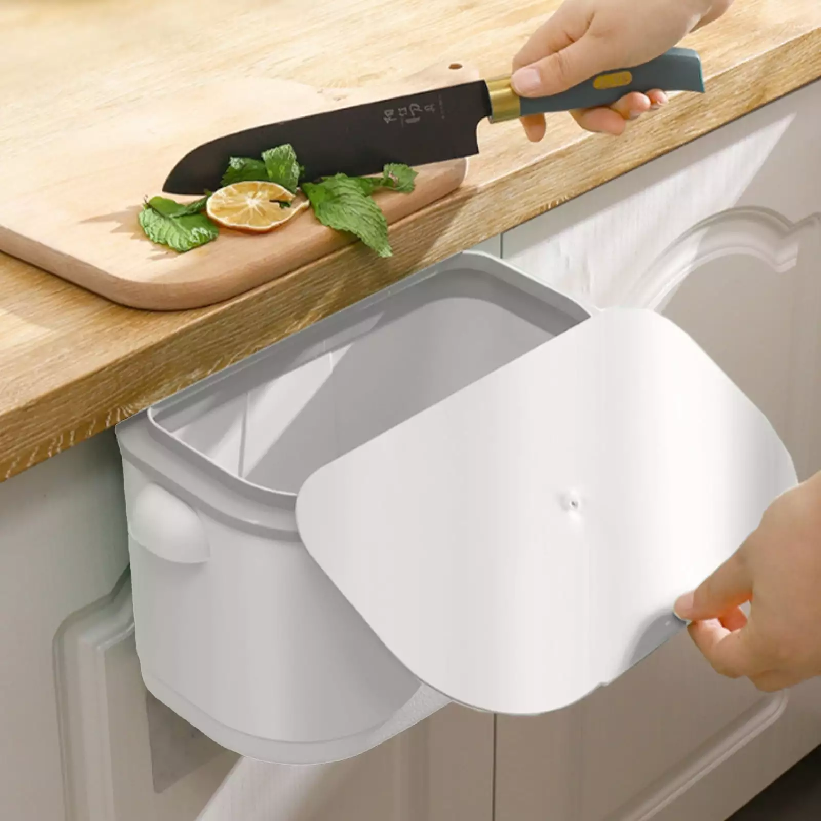 Bxaolu Small Kitchen Compost Bin For Counter Top Or Under Sink. Hanging ...