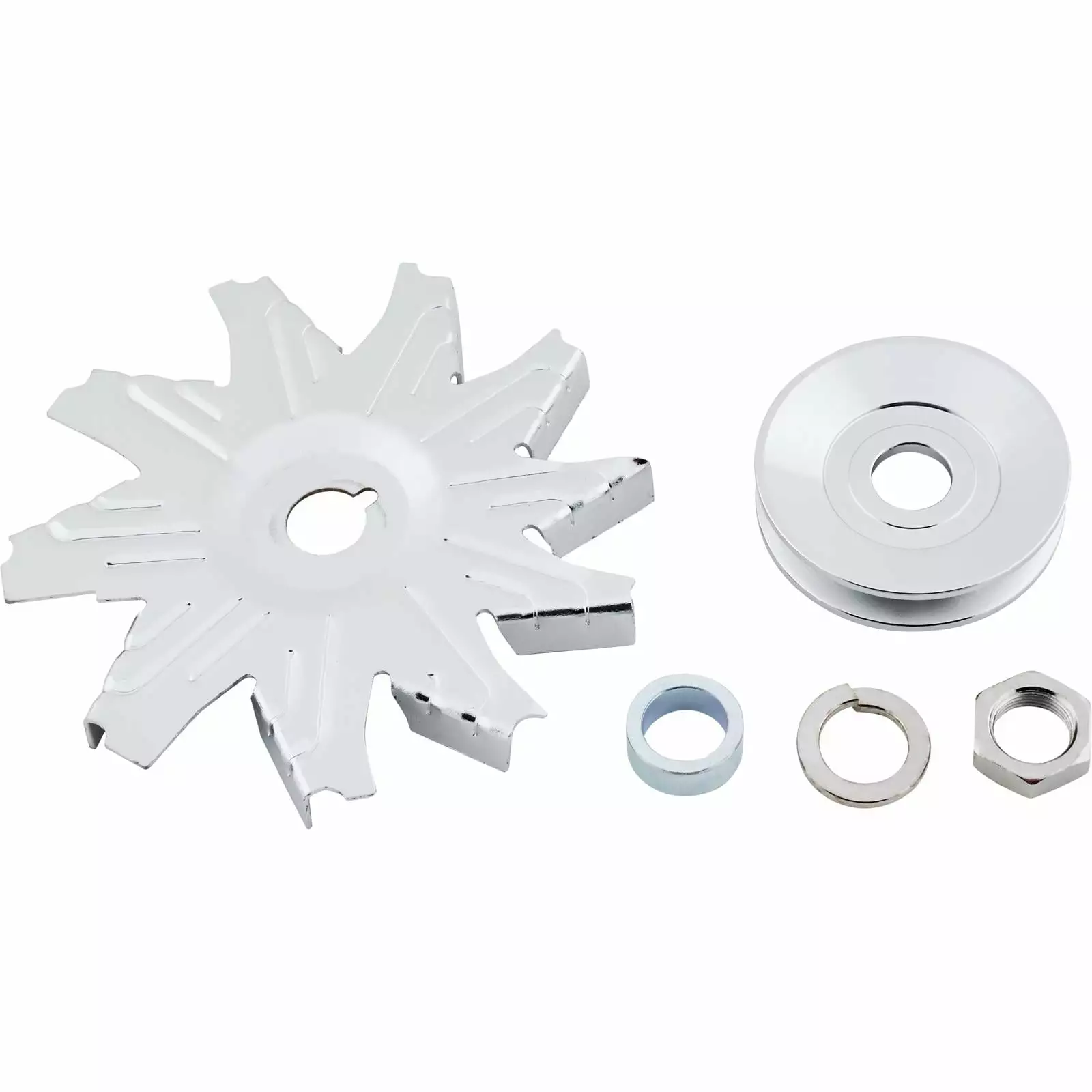 Chrome Single Groove Alternator Pulley With Fan - Outdoor Power ...