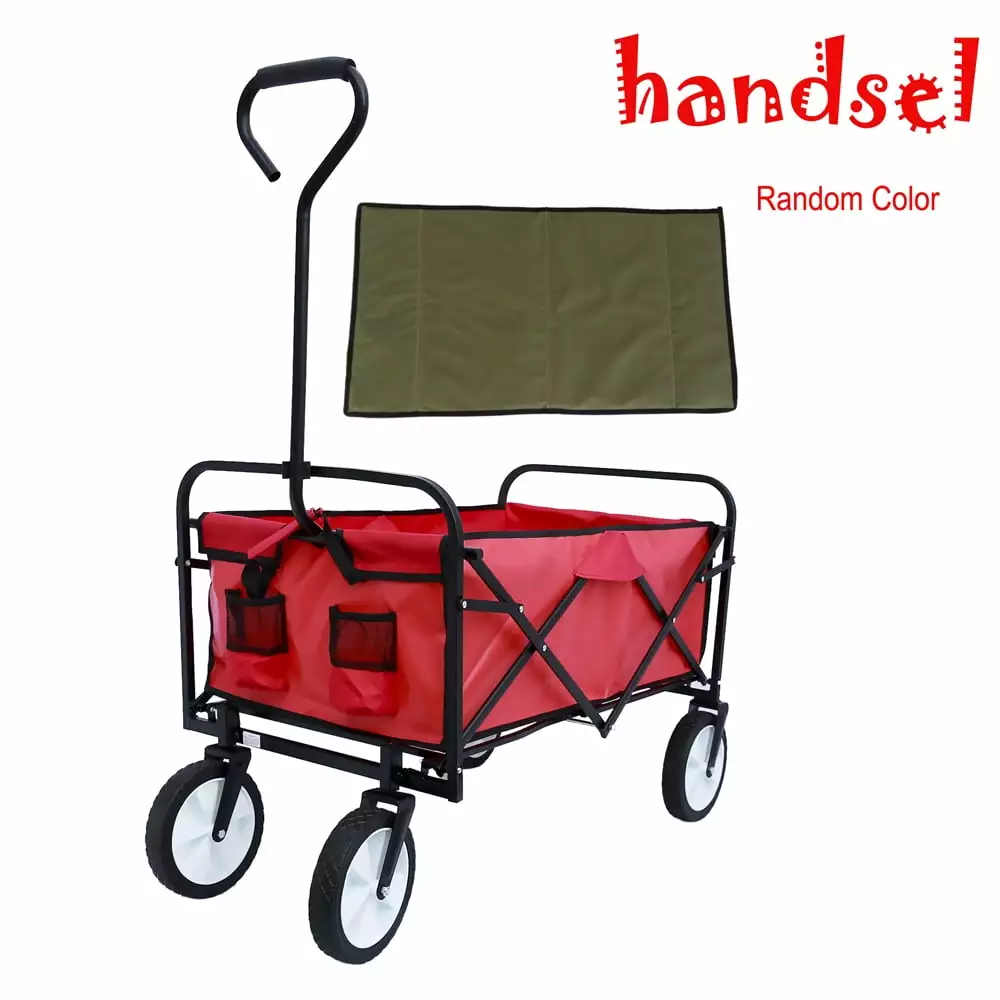 Collapsible Wagon Cart. Beach Cart With Big Wheels. Heavy Duty Folding ...