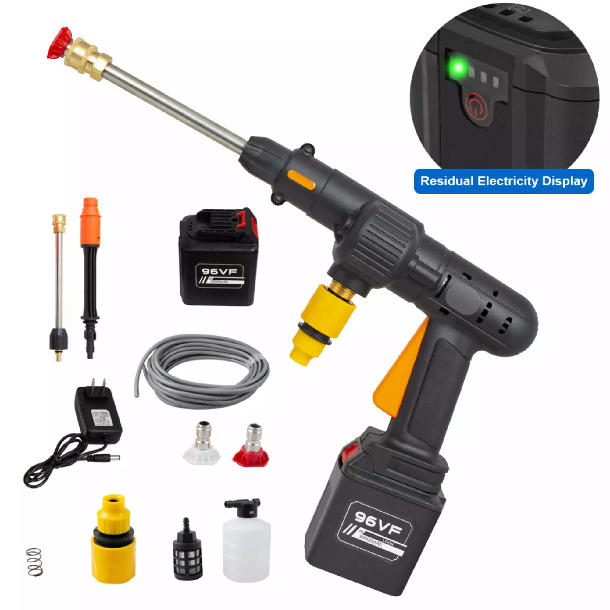 Cordless Pressure Washer With Power Display. Double Guns. Adjustable ...