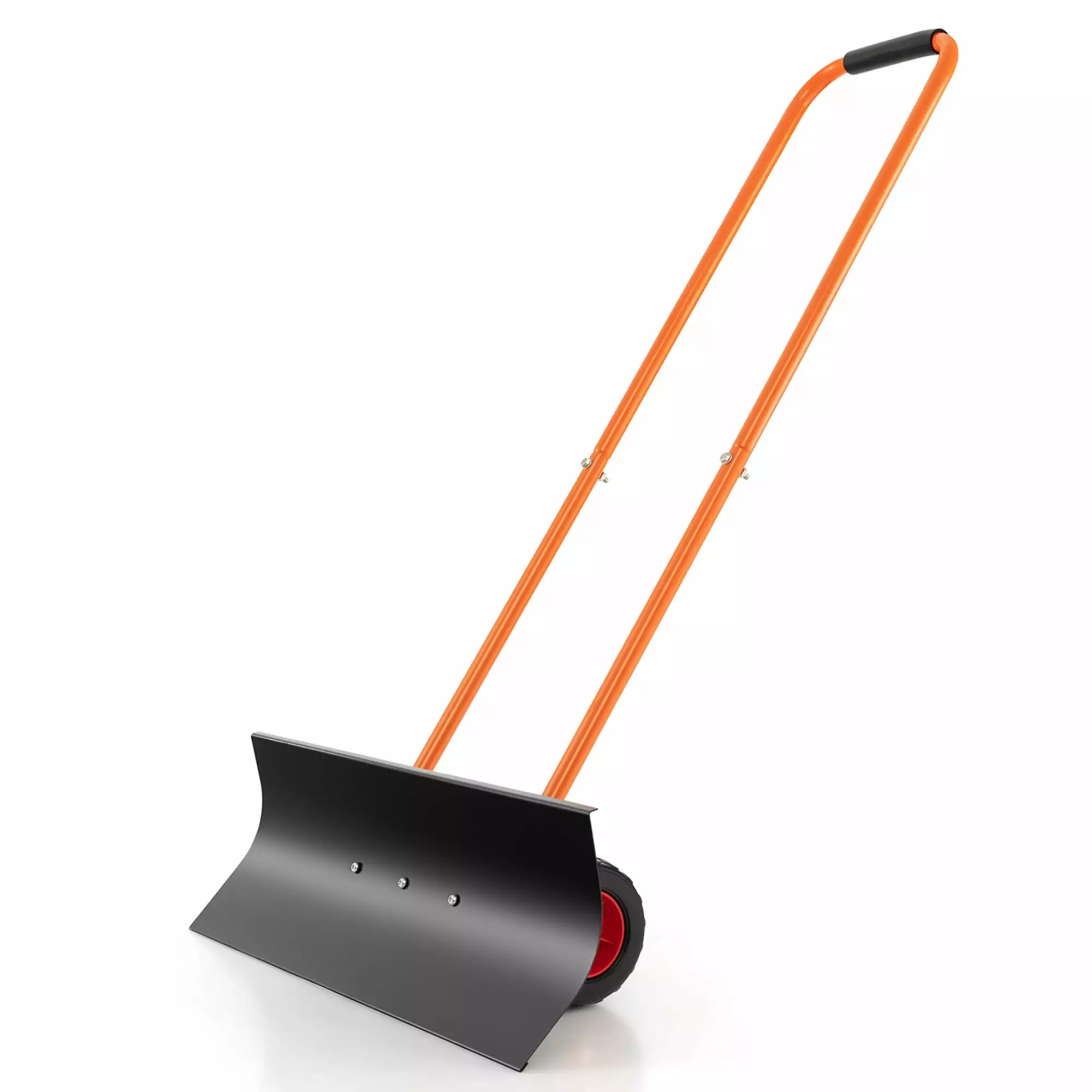 Costway 30 Snow Shovel Heavy-Duty Metal Adjustable Height Wheeled Snow ...