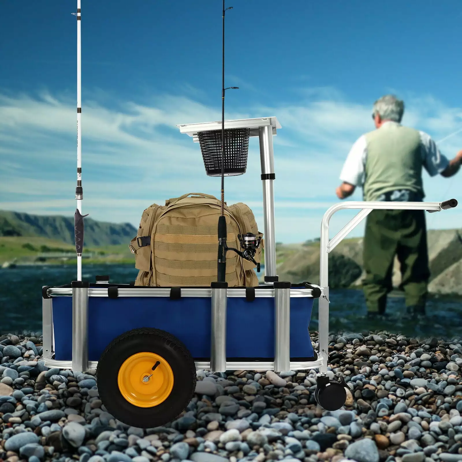 DENEST Fishing Beach Cart Beach Wagon For Sand C Outdoor Fishing ...