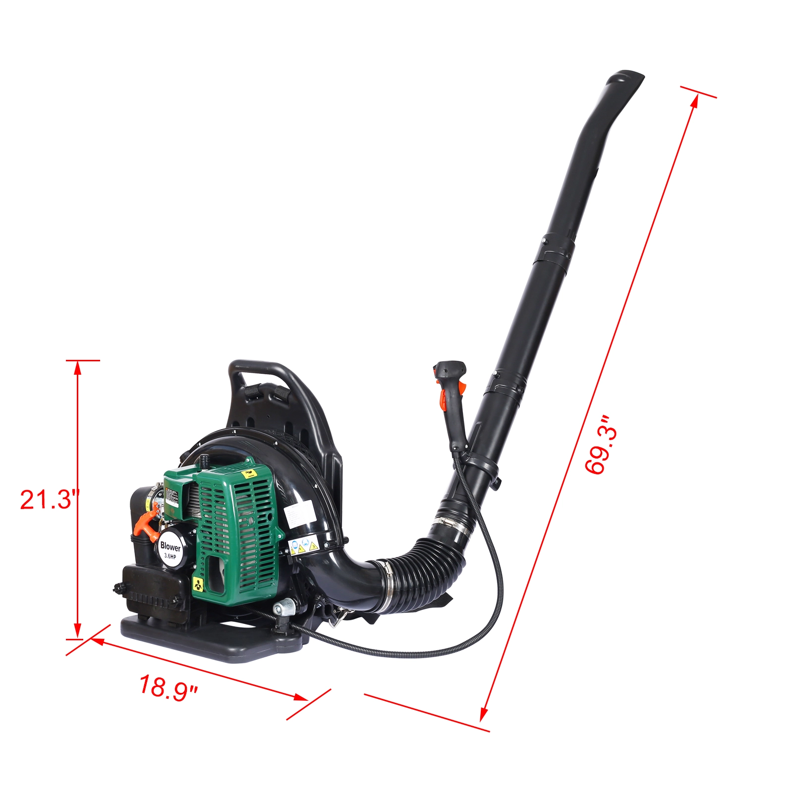 Dcenta 2-STROKE GAS 63.3cc.3.6HP 750CFM - Outdoor Power Equipment ...