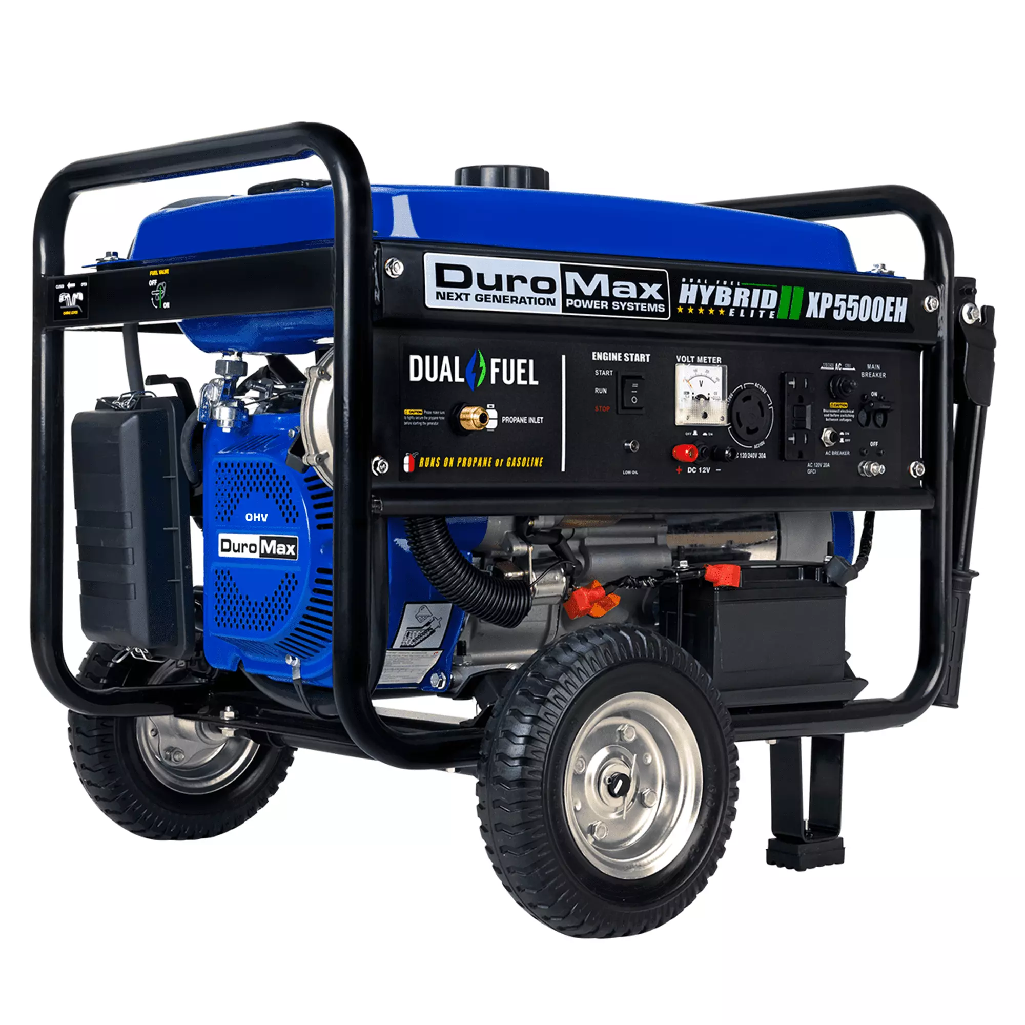 DuroMax XP5500EH 5.500 Watt Travel-friendly Dual Fuel Gas Propane ...