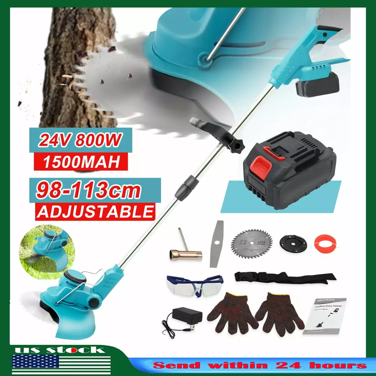 Electric Cordless Grass Trimmer. Baokaler Cordless Weed Wacker With ...