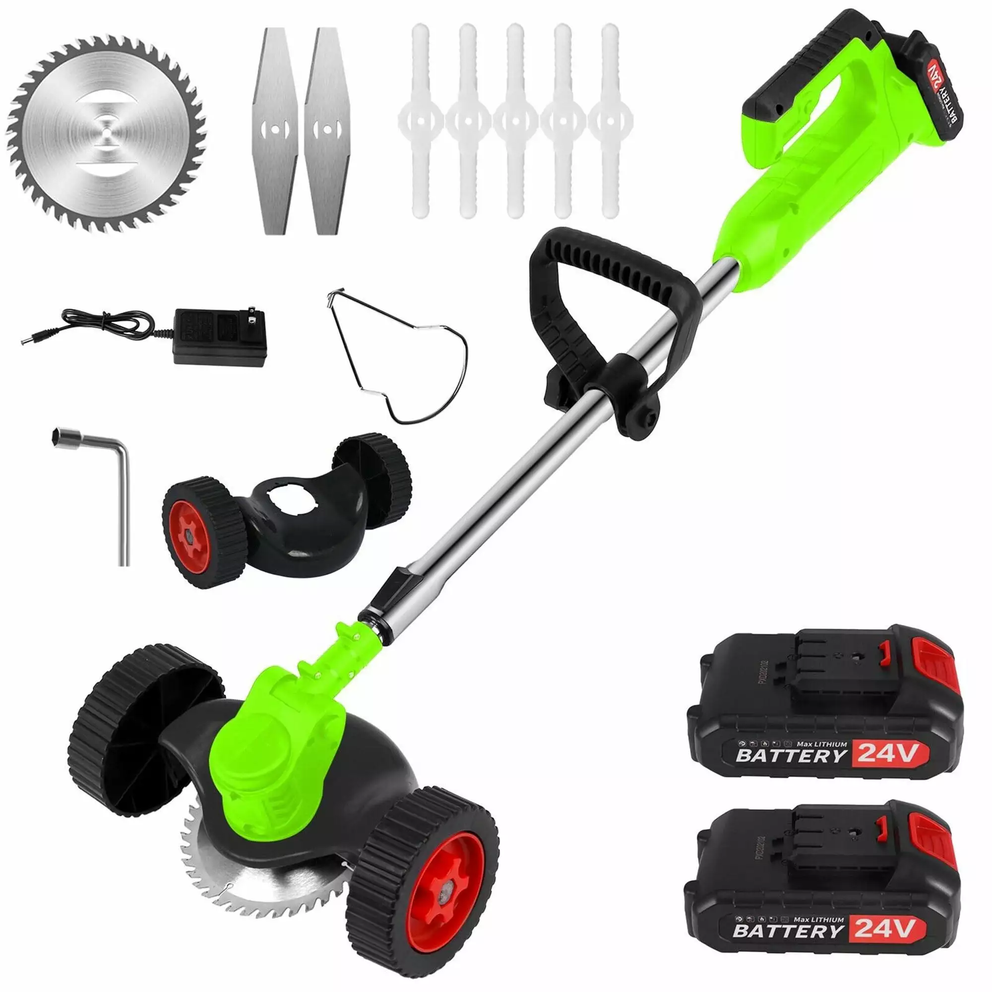 Electric Weed Lawn Edger Eater Cordless Grass String Trimmer Cutter & 2 ...