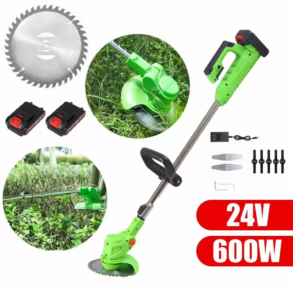 Electric Weed Lawn Edger Eater Cordless Grass String Trimmer Cutter + 2 ...