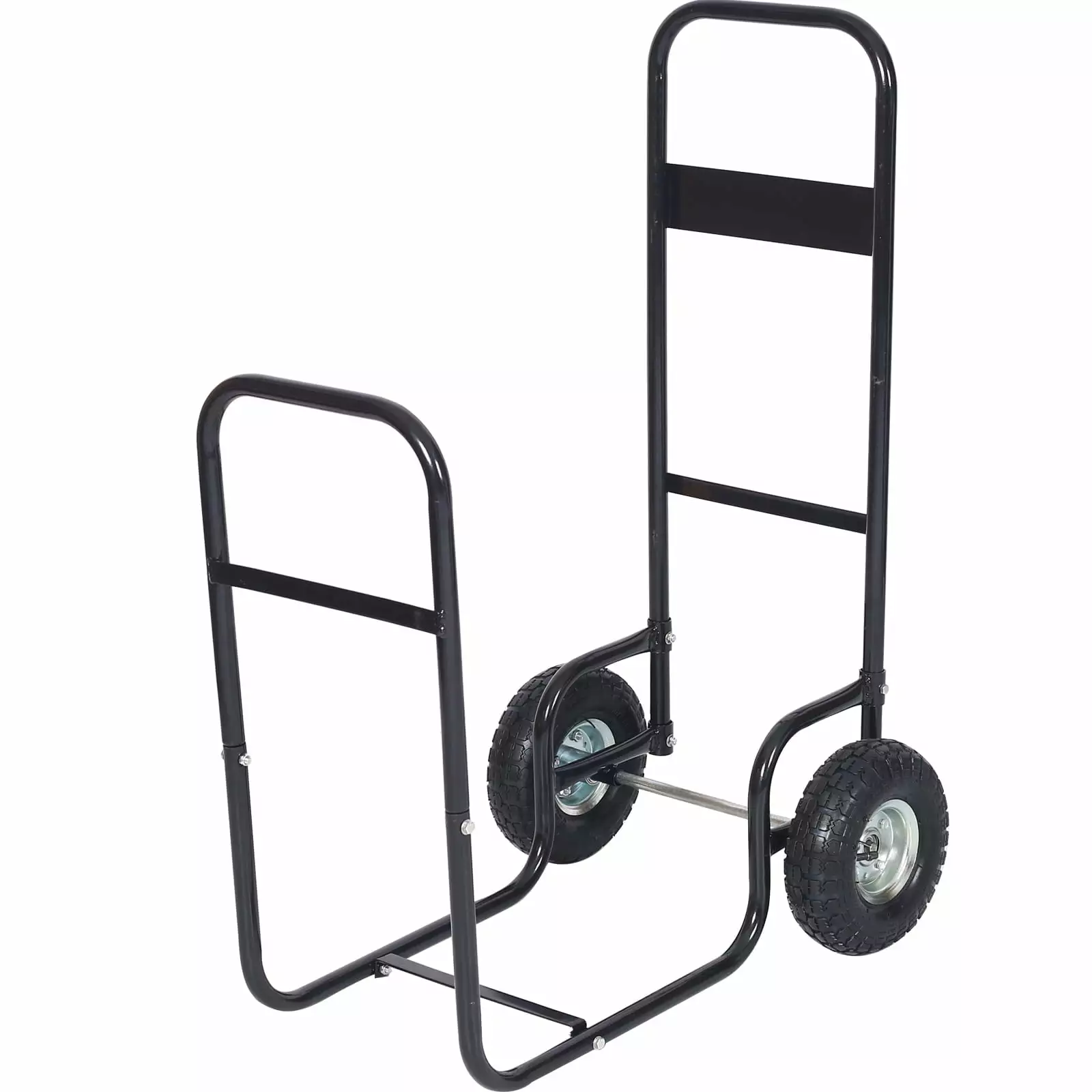 Firewood Cart With Pneumatic Wheels - Heavy Duty Rolling Cart For ...