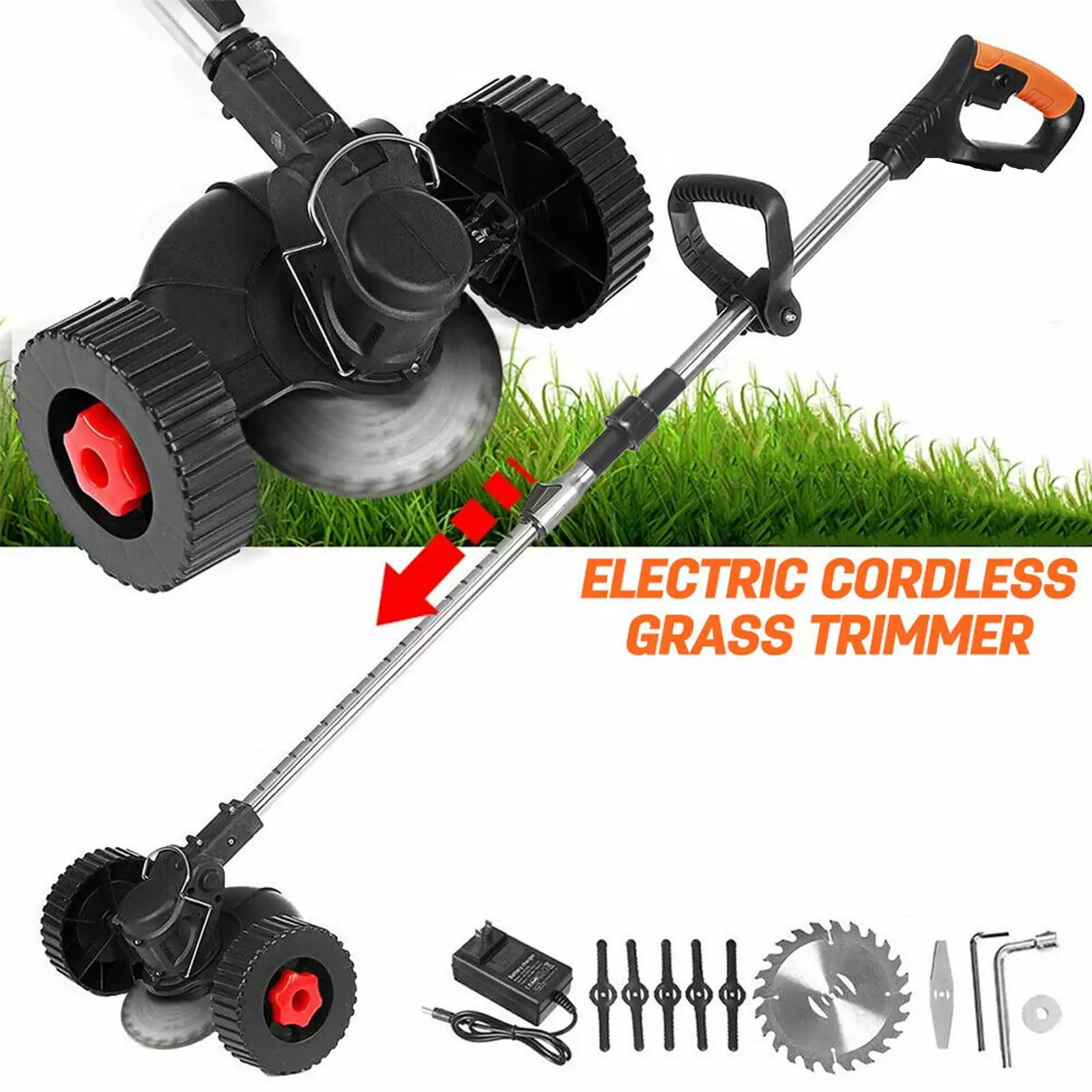 Foldable String Grass Trimm Er Weed Eater With Wheel. Without 24V ...