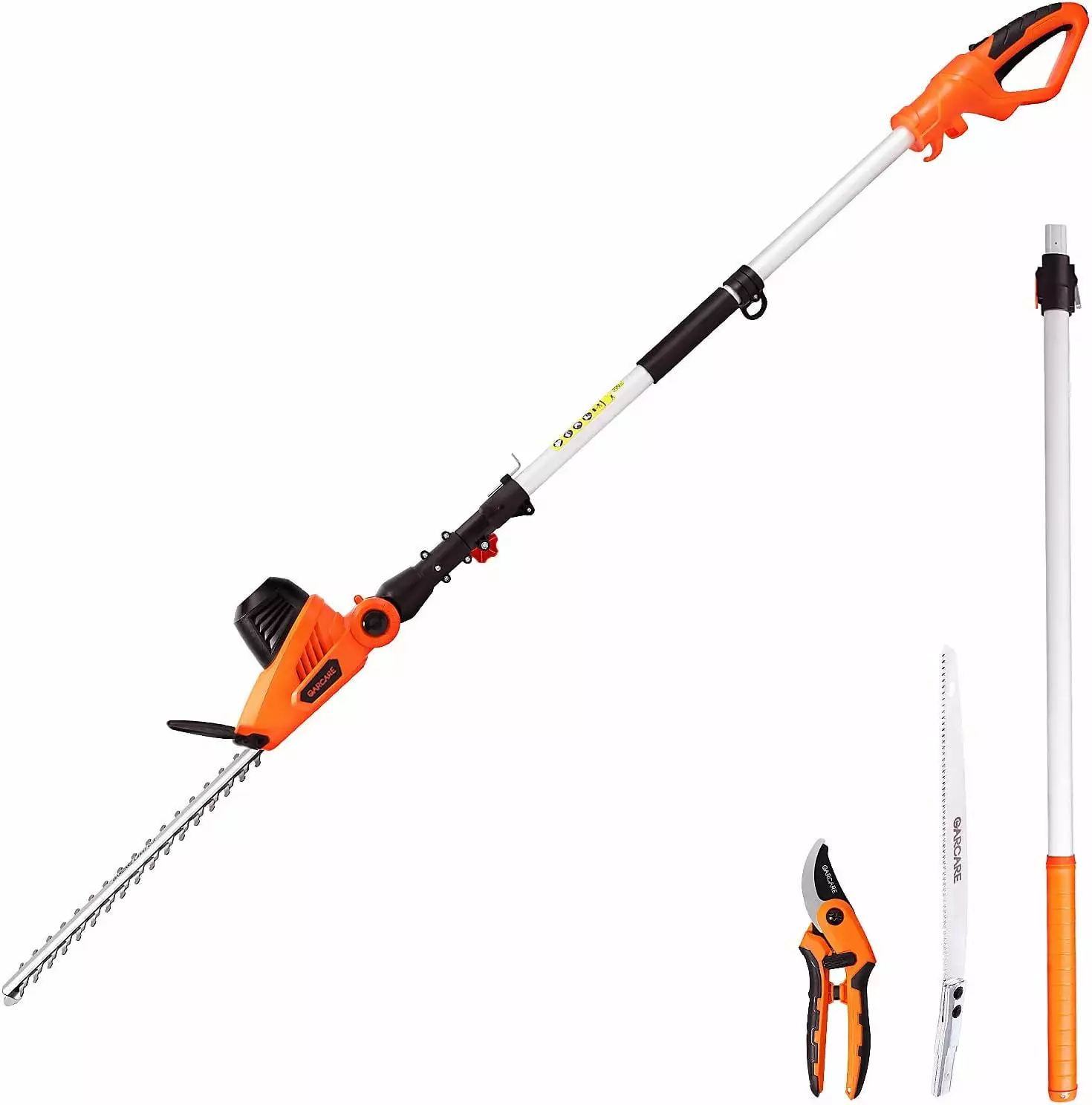 GARCARE Electric Hedge Trimmer Corded - 4.8A Pole Hedge Clippers With ...