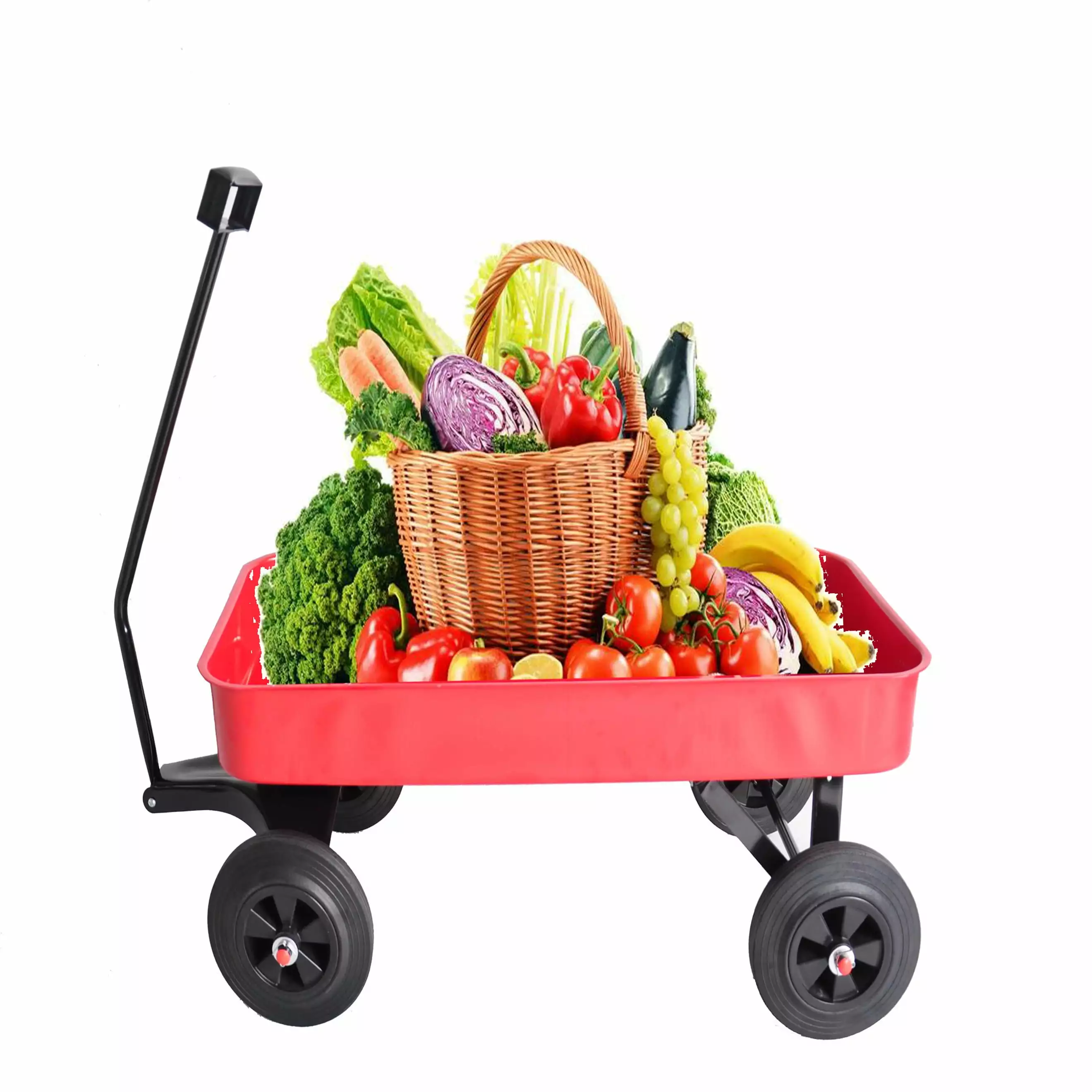 Garden Cart Reuniong Railing. Solid Wheels. All Terrain Cargo Wagon ...