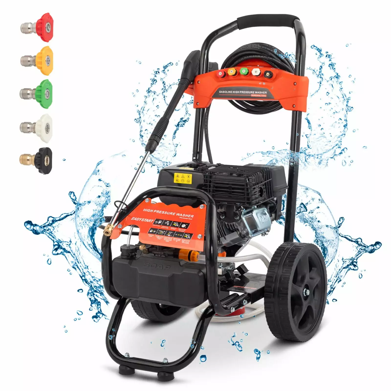 Gas Pressure Washer Gas Powered Washer 3200 Psi 2.5 Gpm 212Cc 5 Nozzles ...