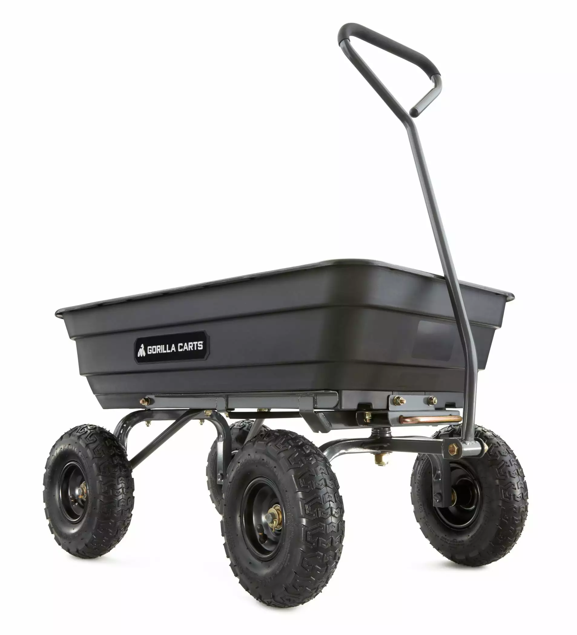Gorilla Carts GOR4PS 600-lb. Poly Garden Dump Cart With 10 Tires. 36-in ...