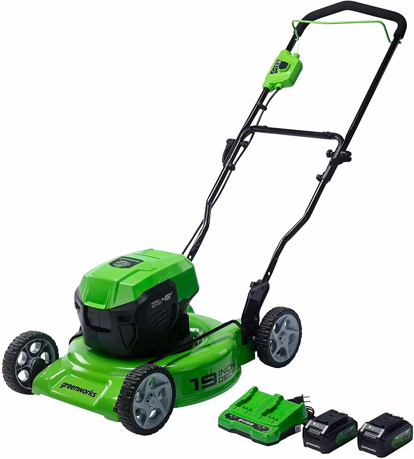 Greenworks 2 X 24V (48V) 19 Brushless Push Lawn Mower. 2 X 4.0Ah USB ...