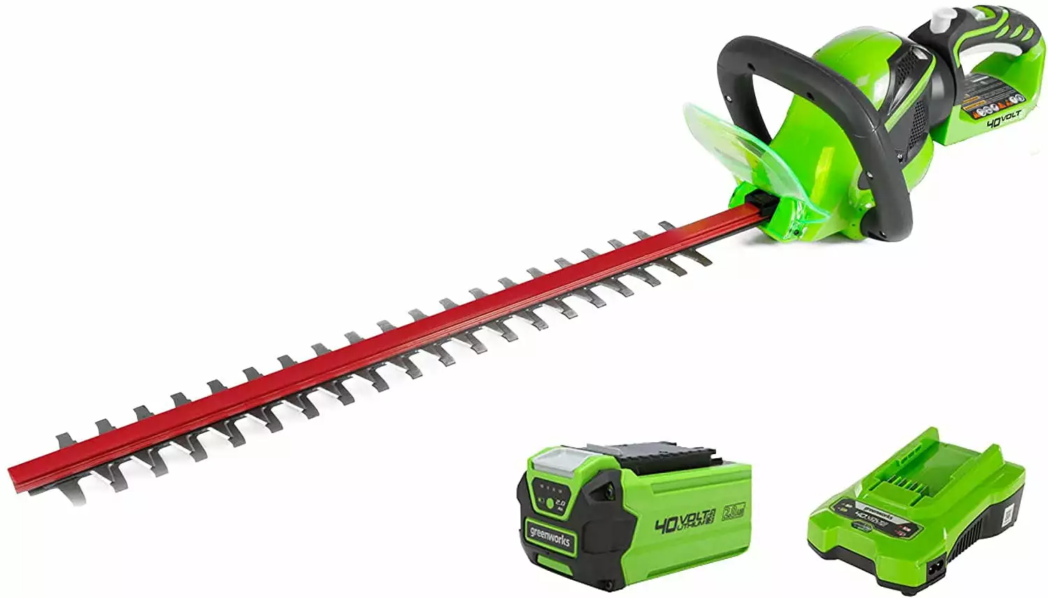 Greenworks 40V 24 Hedge Trimmer With (1) 2Ah Battery & Charger 22262VT ...