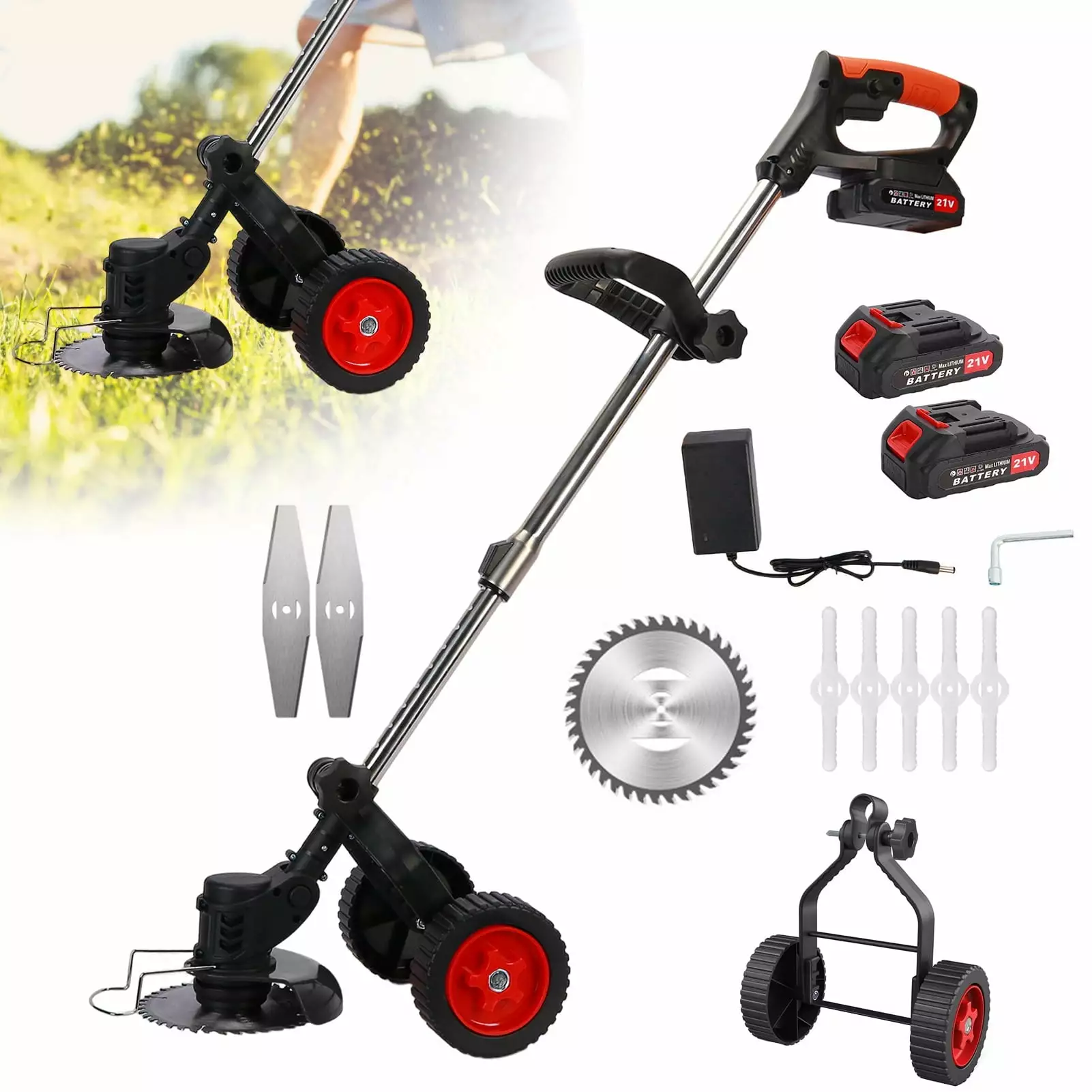 Happydeer 3 In 1 String Trimmer Handheld Grass Trimmer Cordless 21V ...