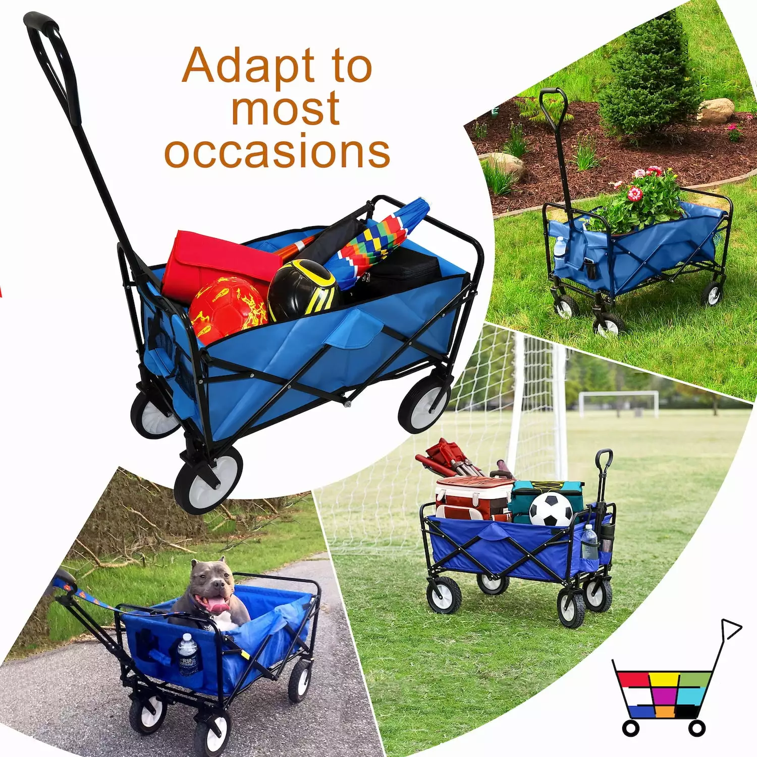 Heavy Duty Collapsible Outdoor Utility Wagon Folding Portable Hand Cart ...