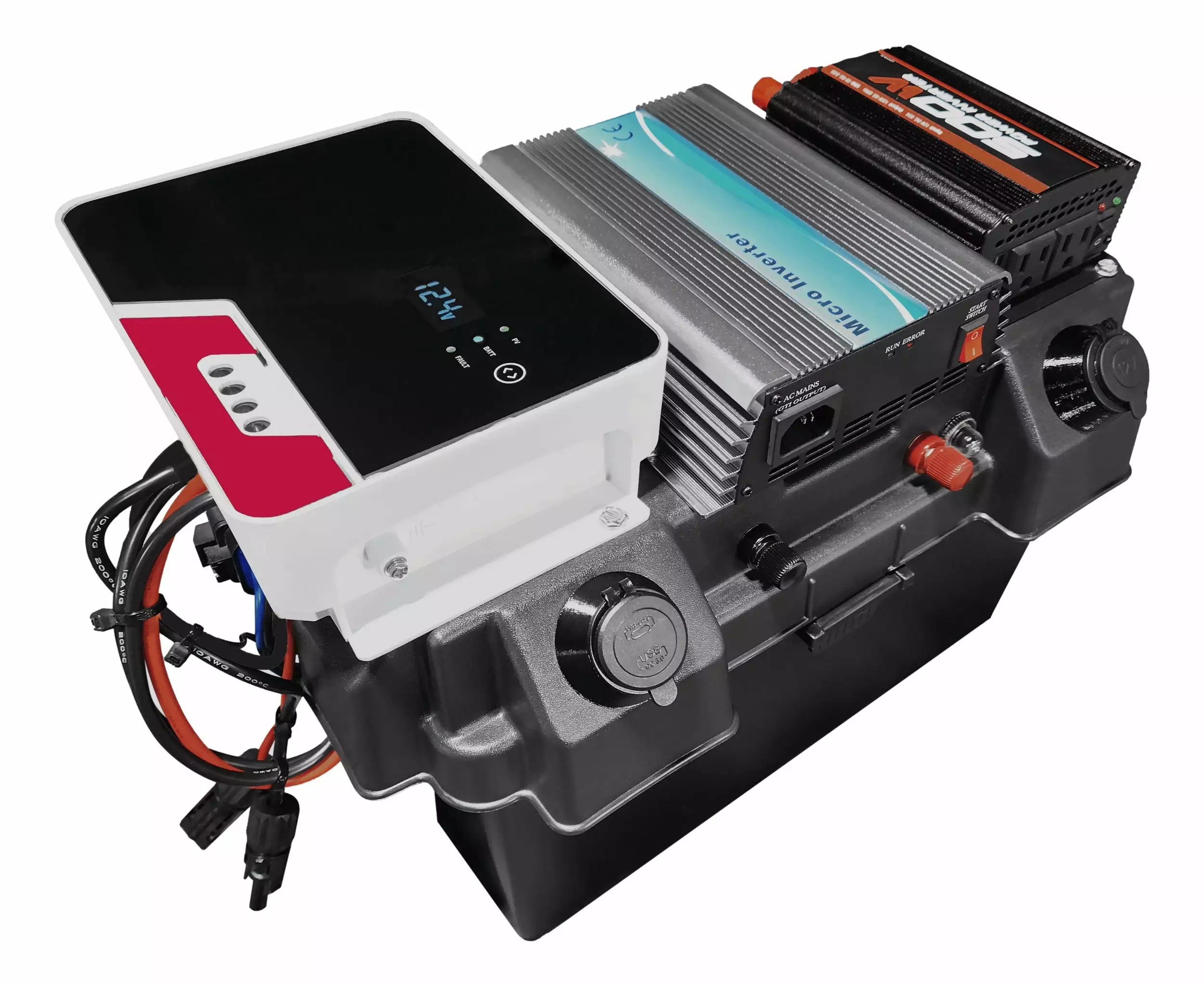 Hybrid 1100W (600W On Grid + 500W Off Grid) MPPT Solar Generator W USB ...