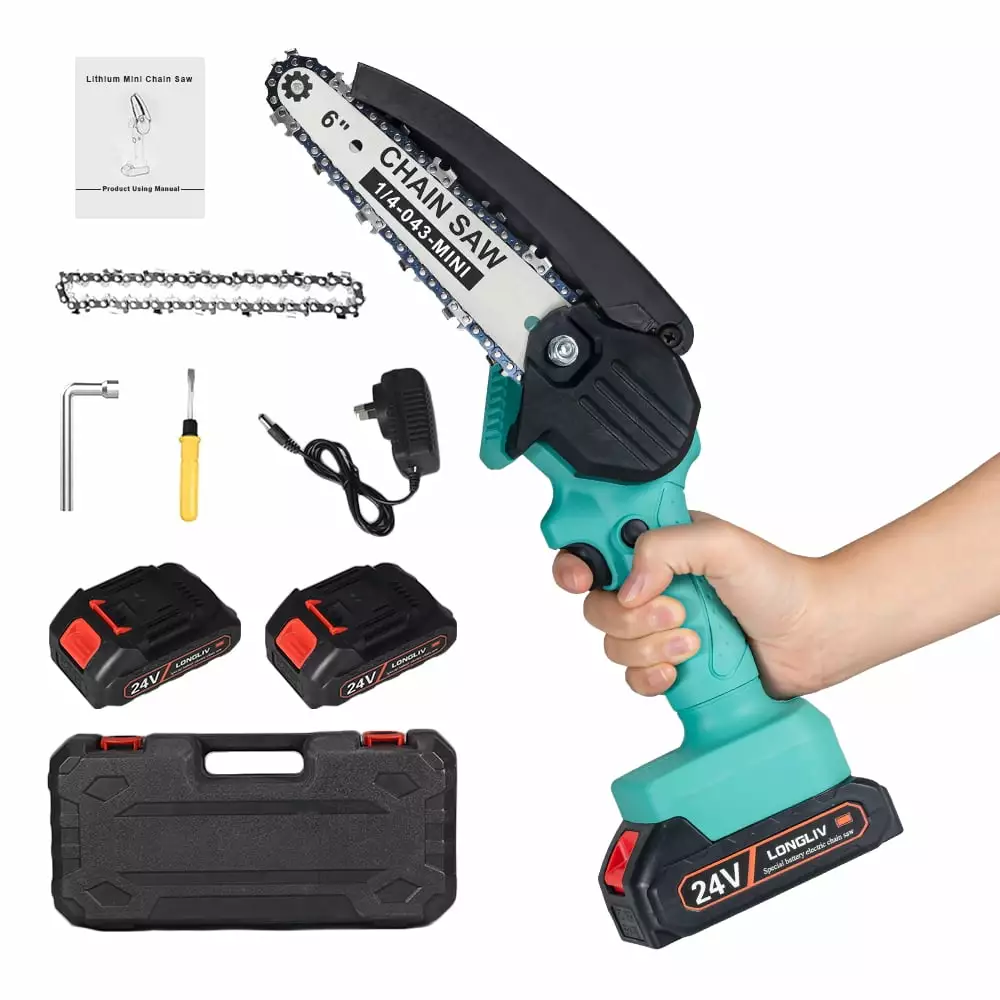 Jinyi 6 Handheld Cordless Chainsaw Travel-friendly Protectty Brushless ...