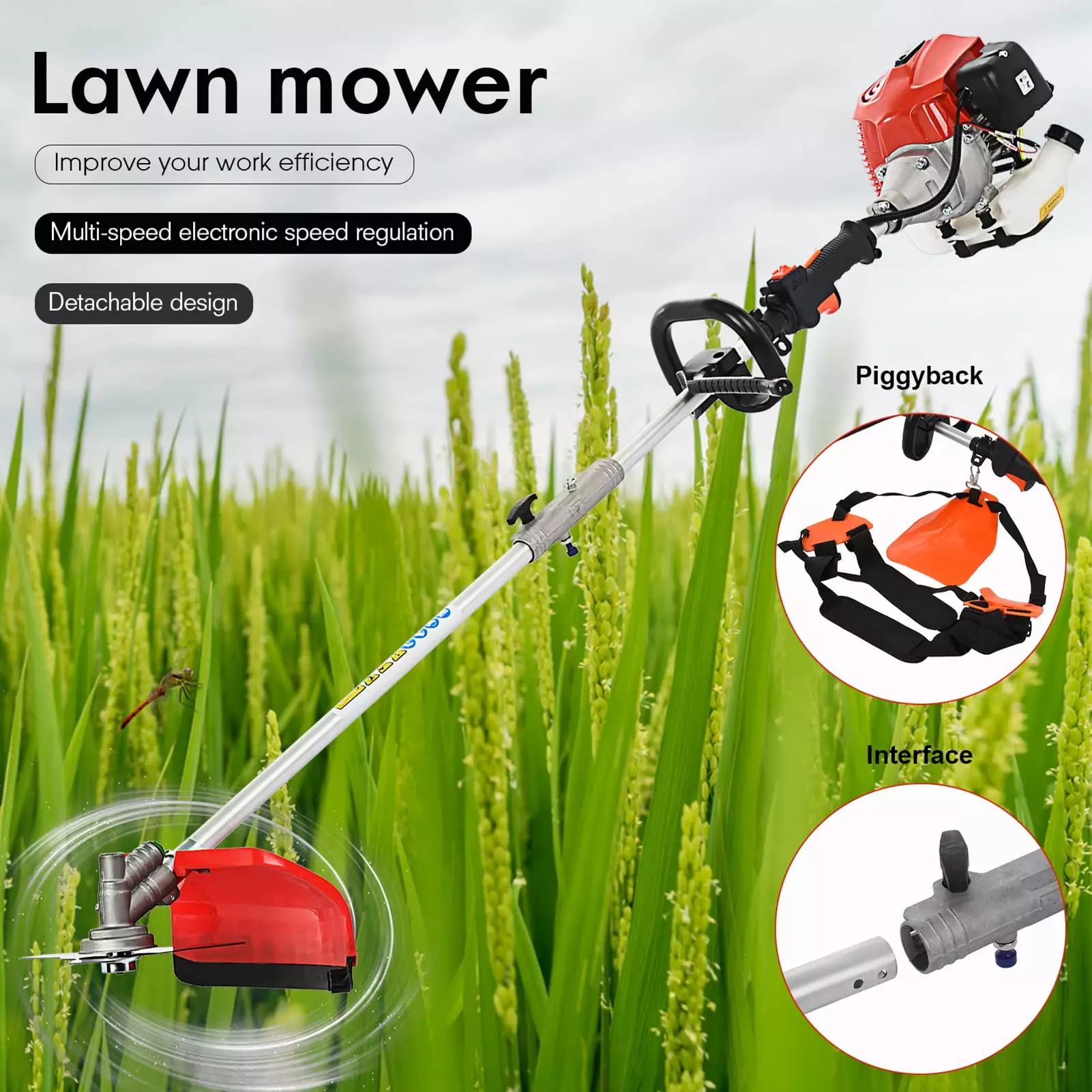 KMSS 2 Stroke Gas Garden Hedge Trimmer 52CC Lawn Mower Weed Eater ...