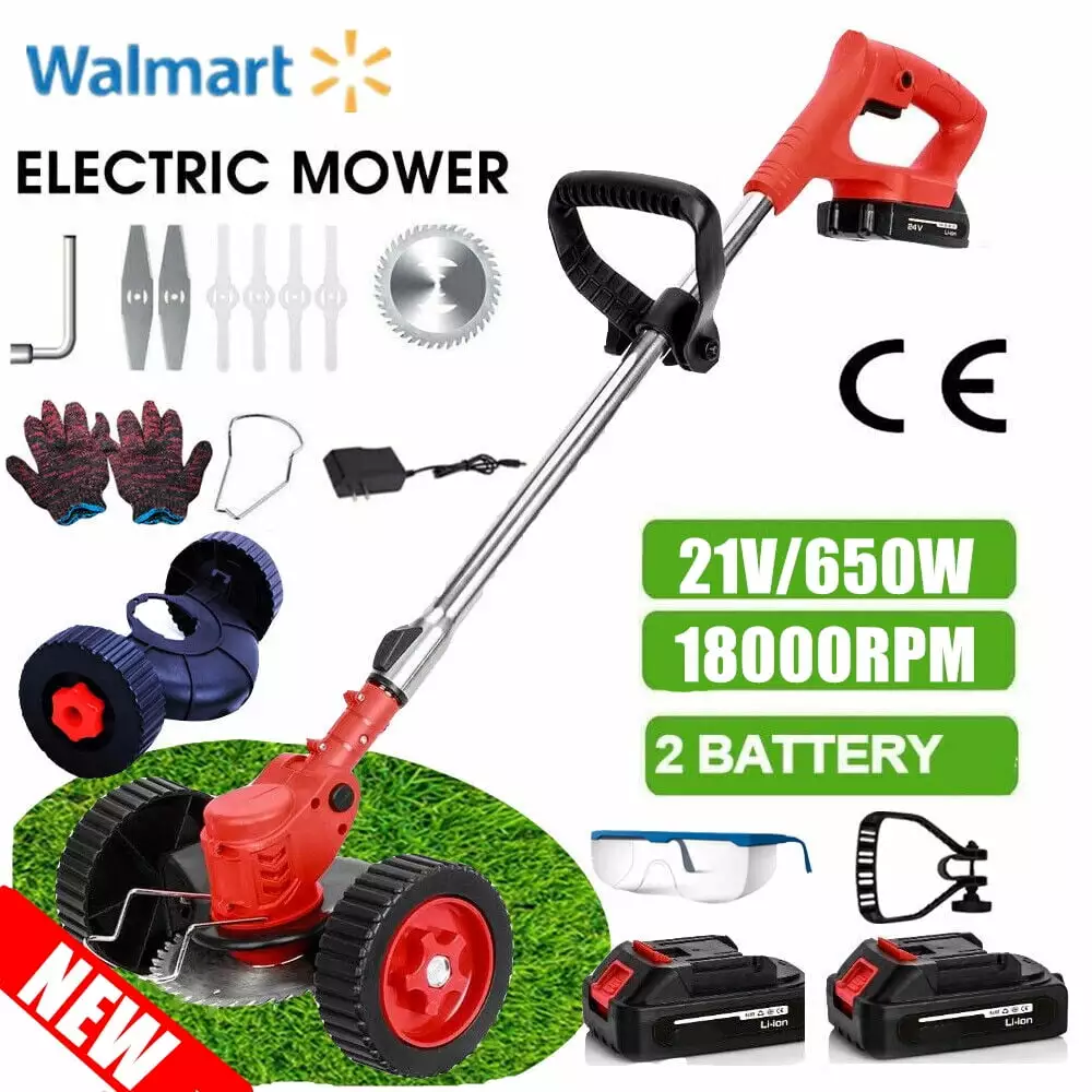 LEXKUYI Weed Wacker Cordless Brush Cutter - Battery Operated Weed ...