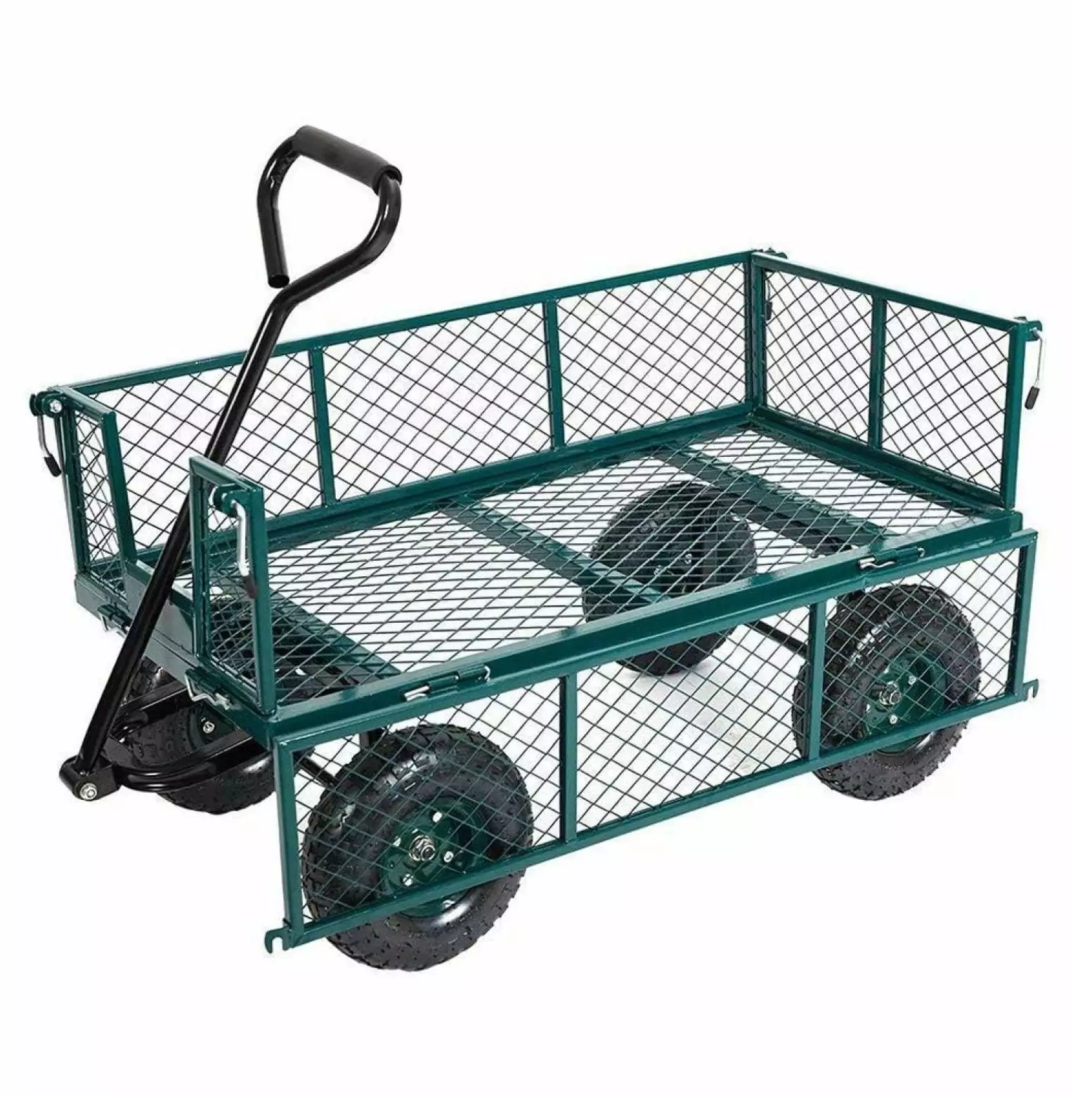 Large Garden Dump Cart With Steel Frame And Steerable Handle. Utility ...