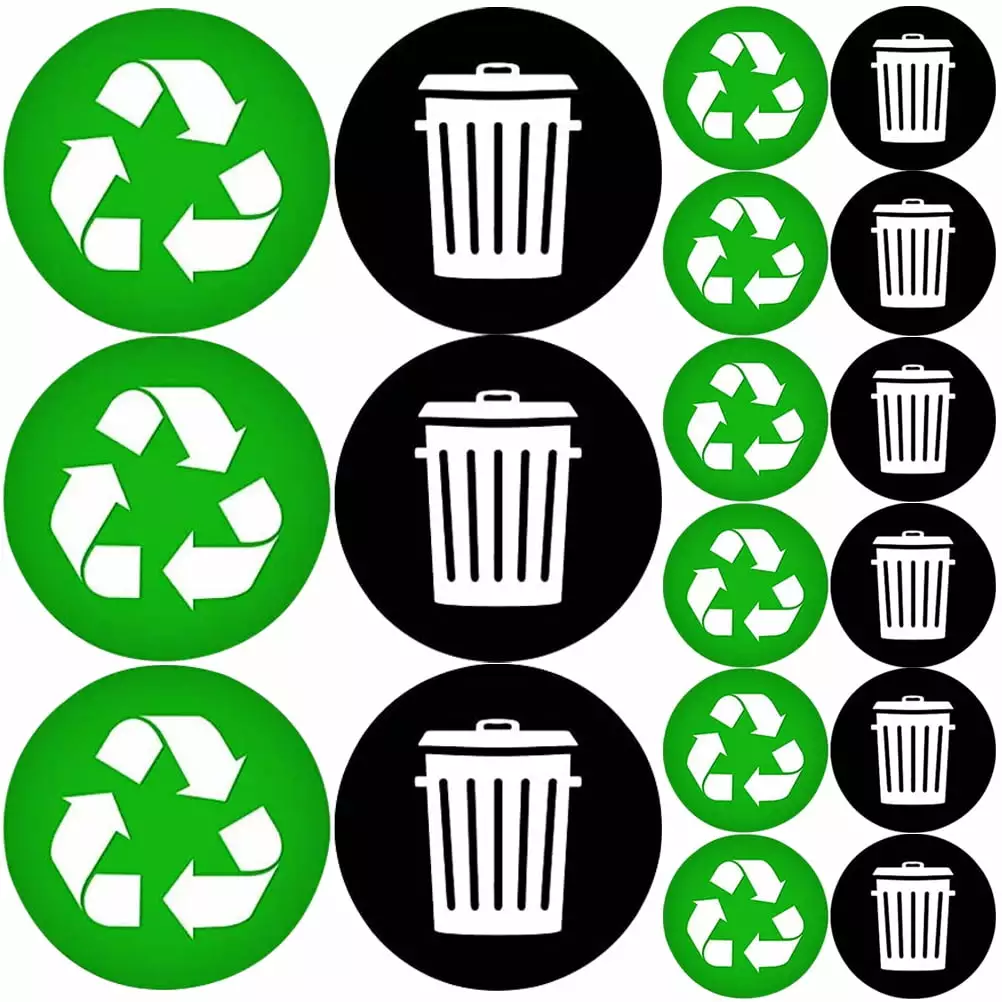 LiheShen 1 Set Trash Can Recycle Stickers Waste Sorting Decal Sticker ...