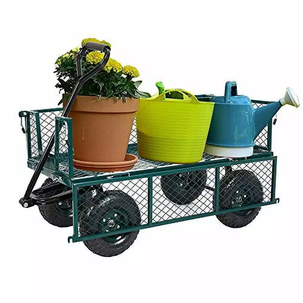Livebest Utility Wagon Farm And Heavy Duty Cart With Removable Folding ...