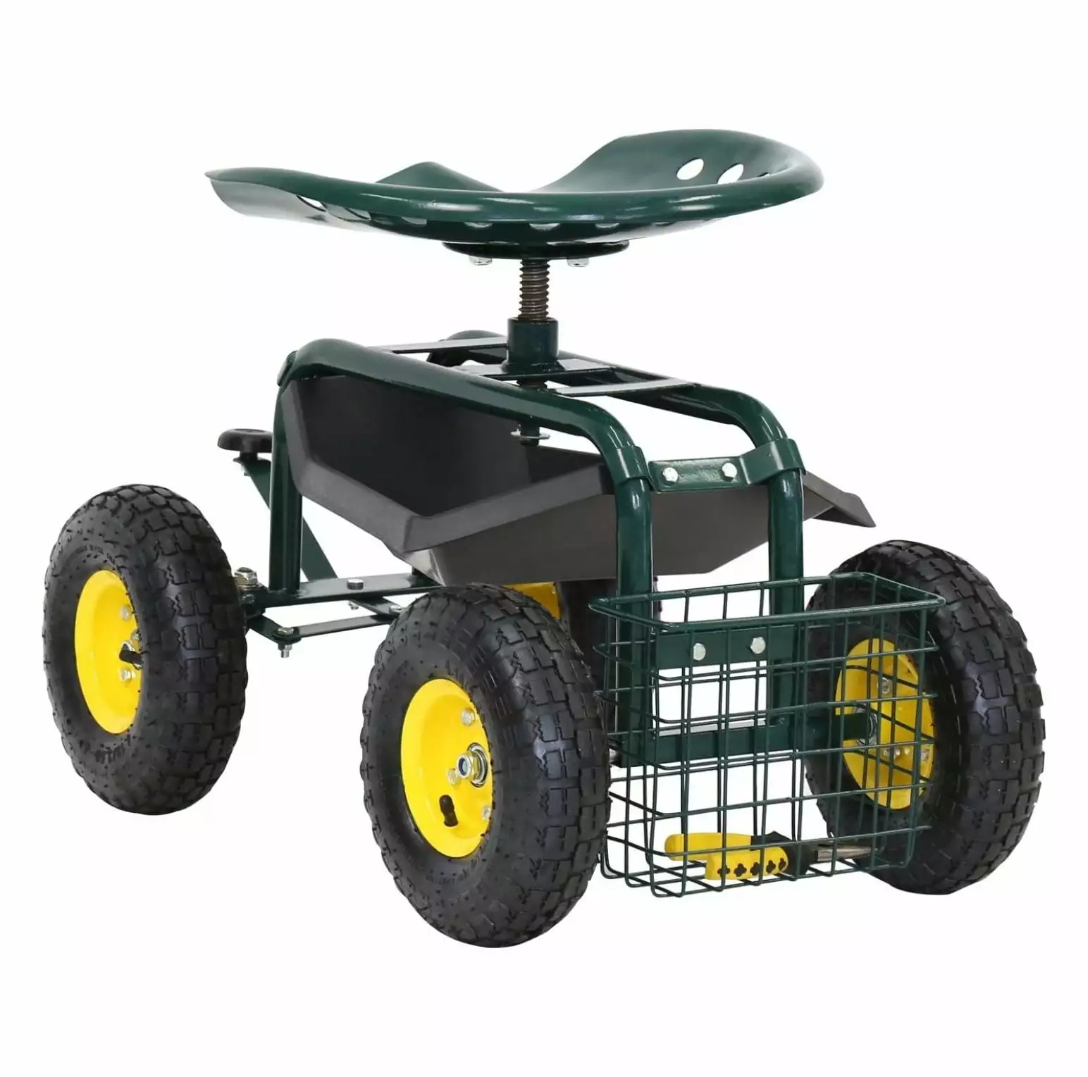 Luwei Rolling Garden Cart With Seat - Garden Scooter Rolling Stool ...