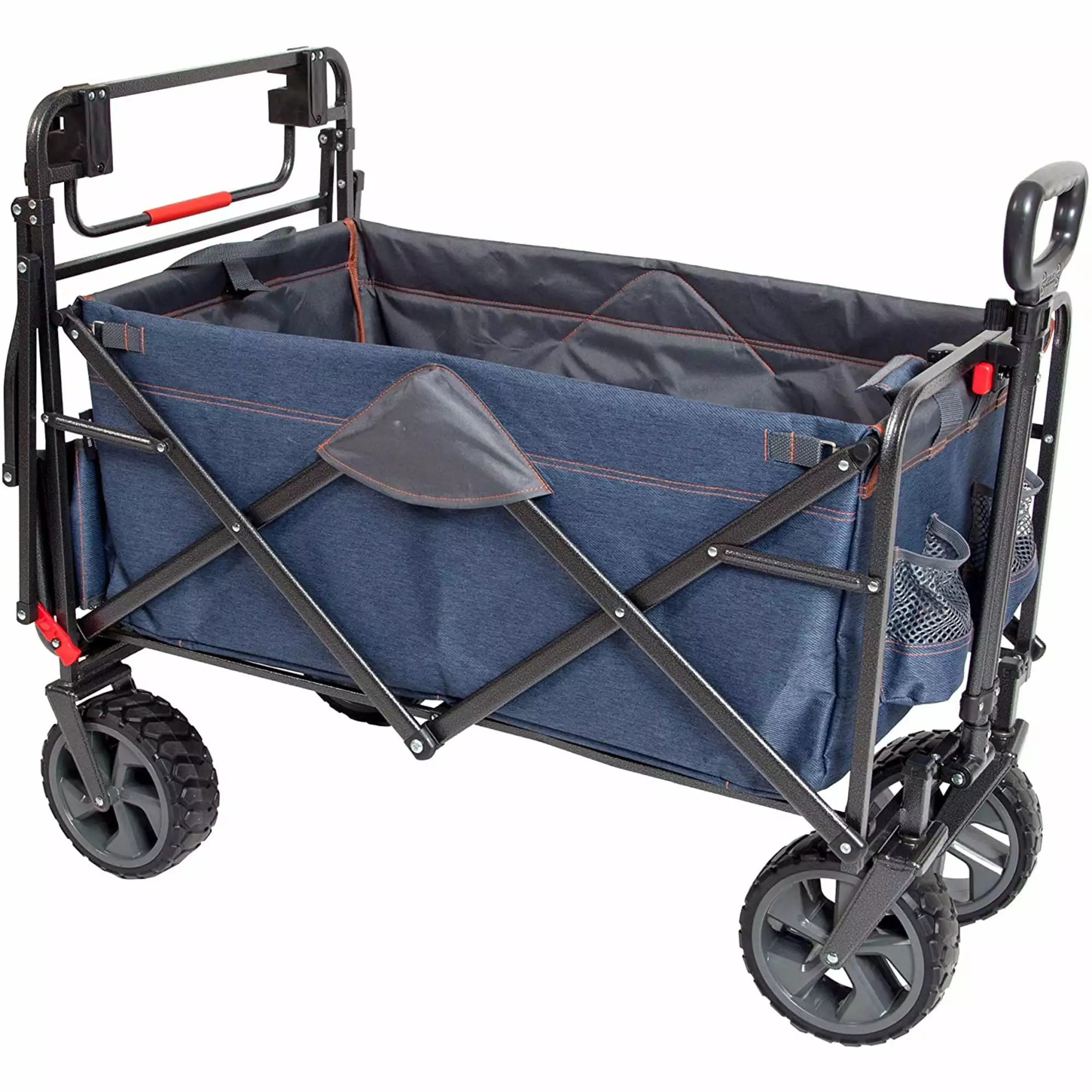 Mac Sports Collapsible Heavy Duty Push Pull Utility Cart Wagon. Blue ...