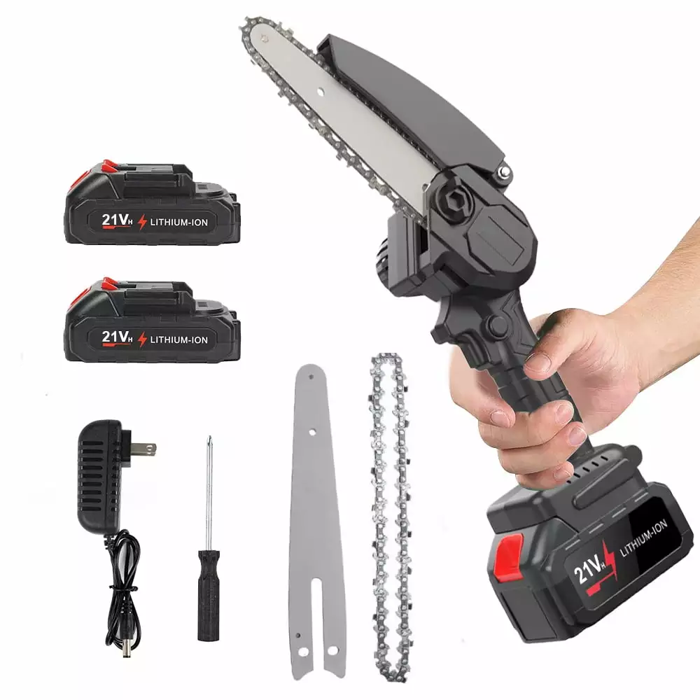Maraawa Mini Chainsaw 6 Inch Cordless Handheld Chain Saw Battery ...